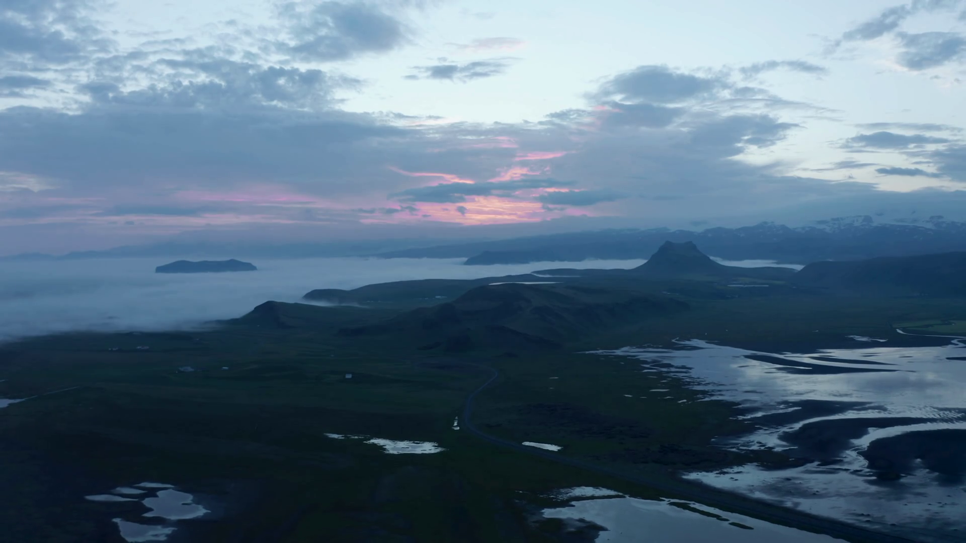 Aerial Drone View Of Iceland Landscape In Stock Footage SBV-347670357 ...