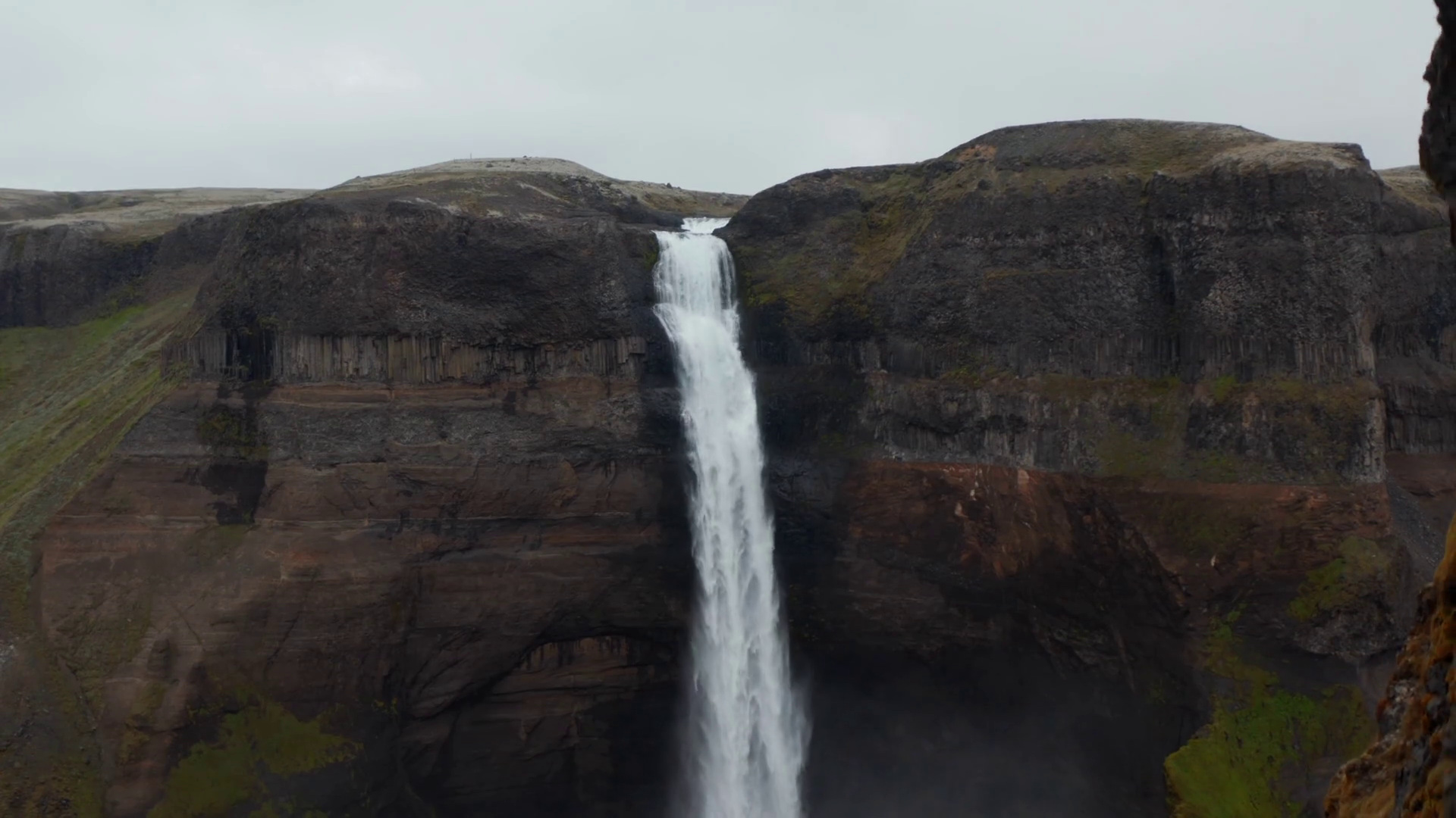 Abundant Stream Of Water Falling Over Edge Stock Footage SBV-347668123 ...
