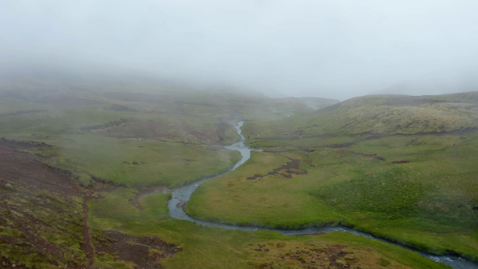 Aerial View Of Reykjadalur Hot Spring River Stock Footage SBV-347677727 ...