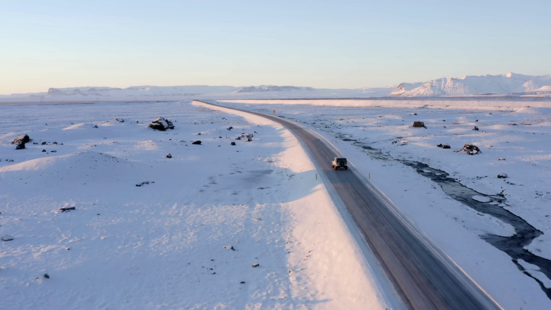 Aerial: Snow White Landscape With Road Stock Footage SBV-347682907 ...