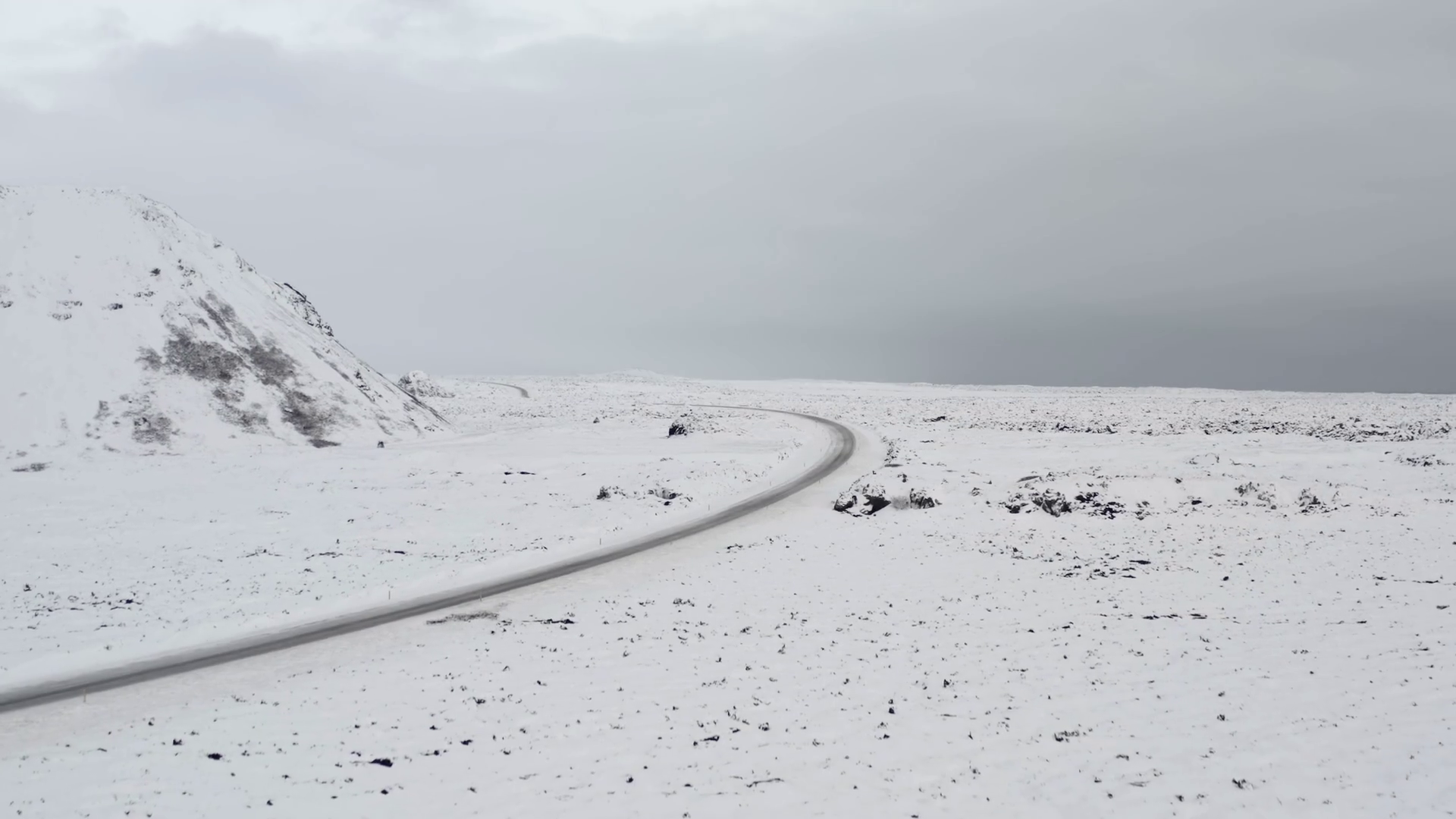 Aerial: Over Snow White Landscape With Road Stock Footage SBV-347682860 ...