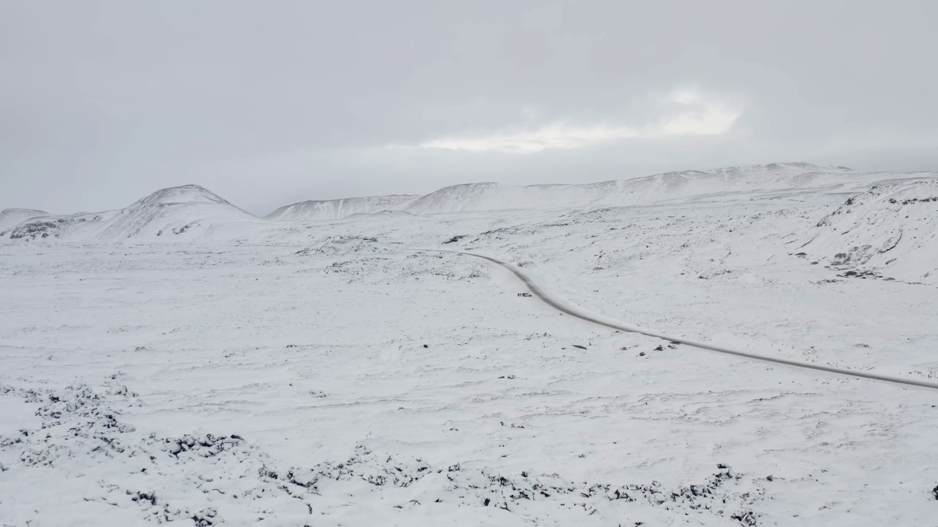 Aerial: Over Snow White Landscape With Road Stock Footage SBV-347682857 ...