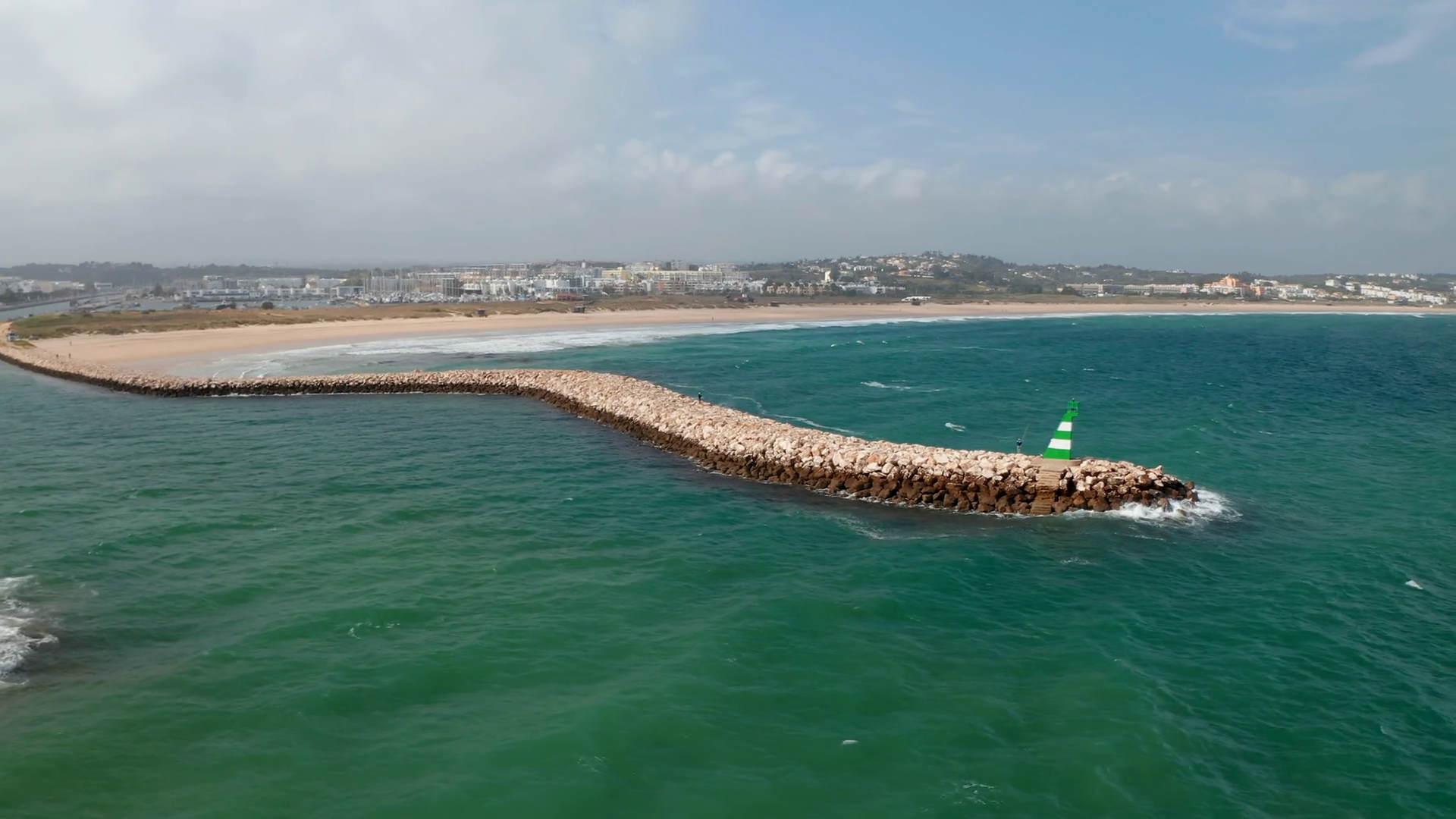 Aerial View Of Breakwater Structure In Lagos Stock Footage SBV ...