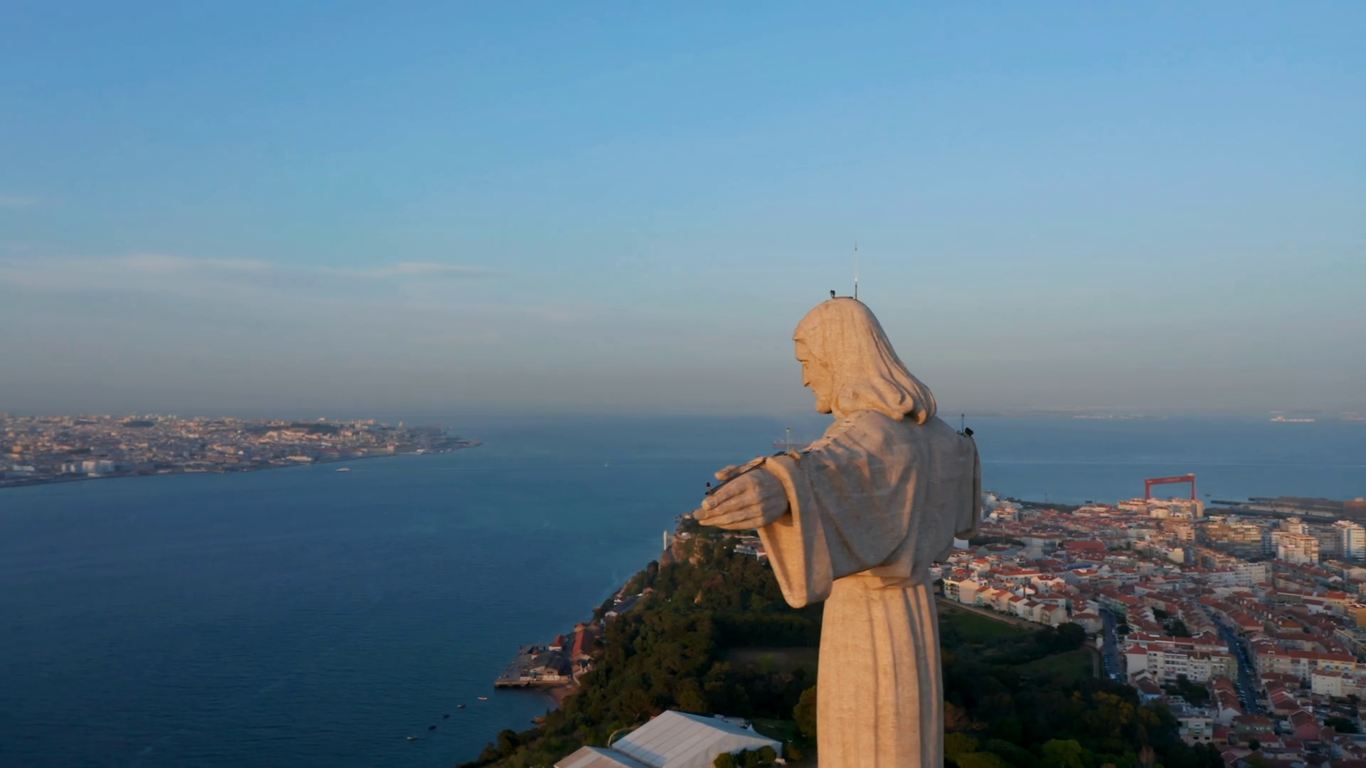 Big Stone Statue Of Jesus Illuminated Last Stock Footage SBV-347706146 ...