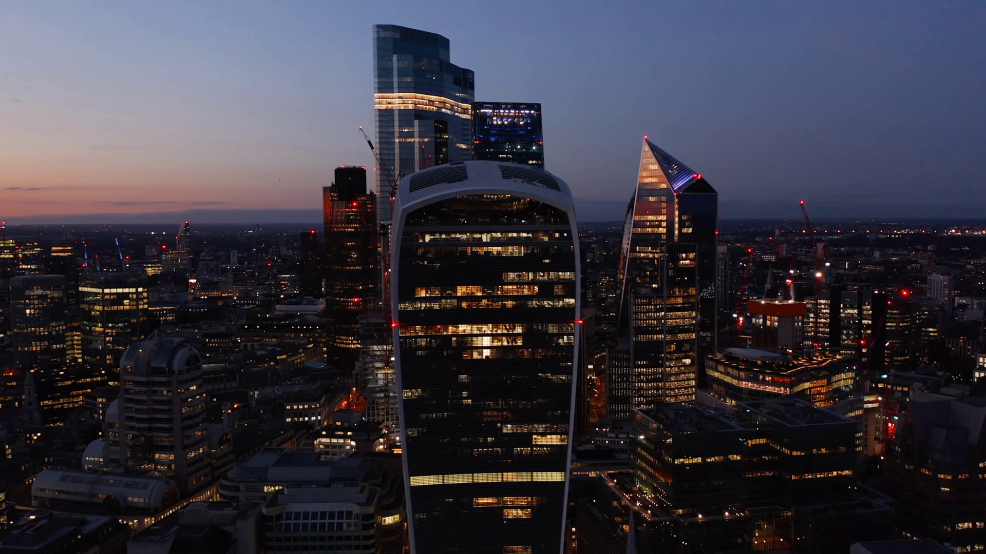 Fly Around Group Of Skyscrapers In Modern Stock Footage SBV-347635125 ...