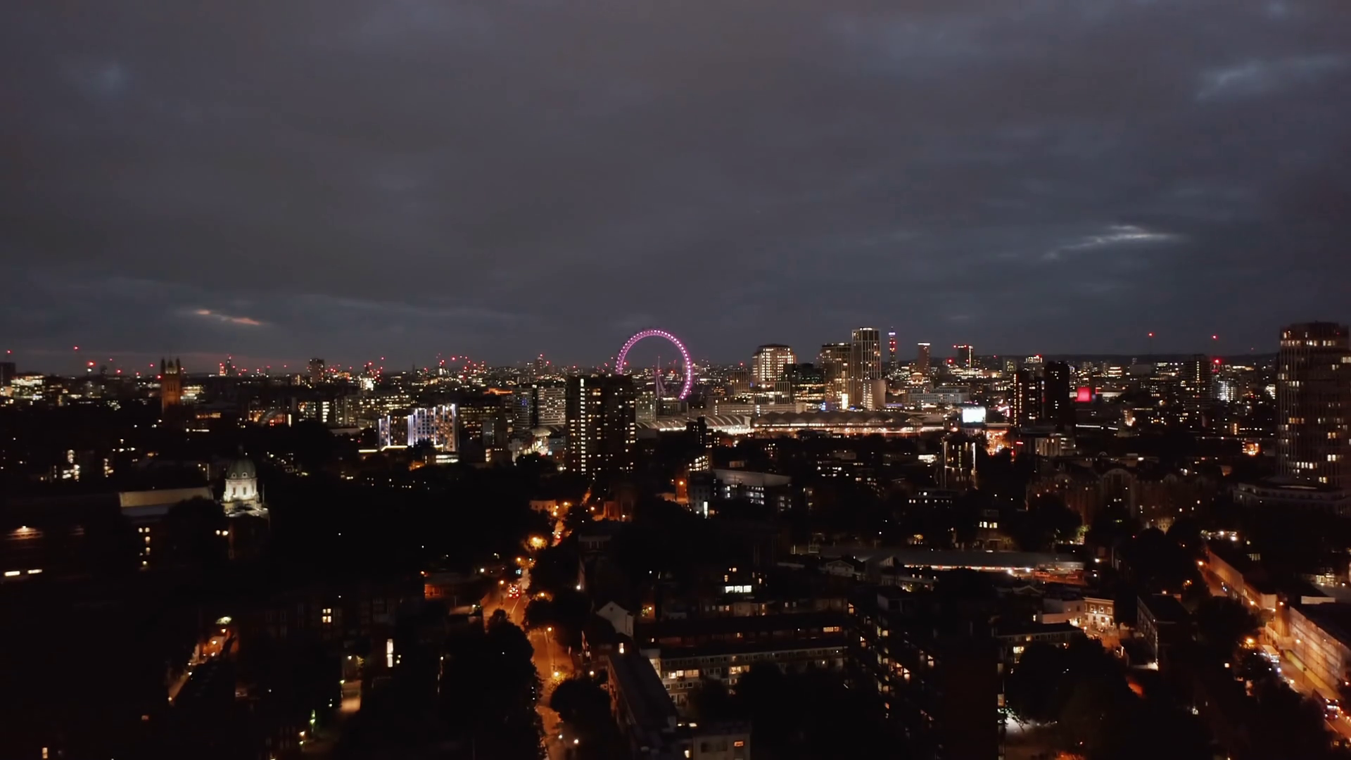 Descending Shot Of Night Cityscape Urban Stock Footage SBV-347631775 ...