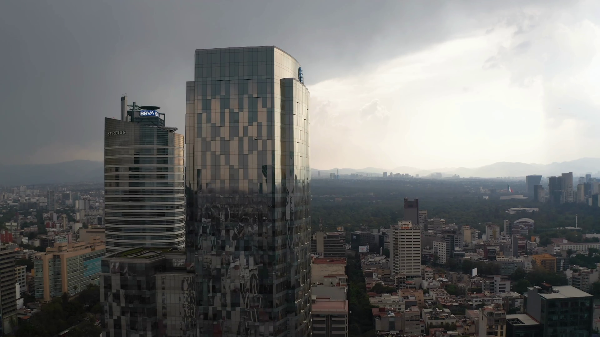 Drone Camera Rising Flying Towards Tall Stock Footage SBV-347668848 ...