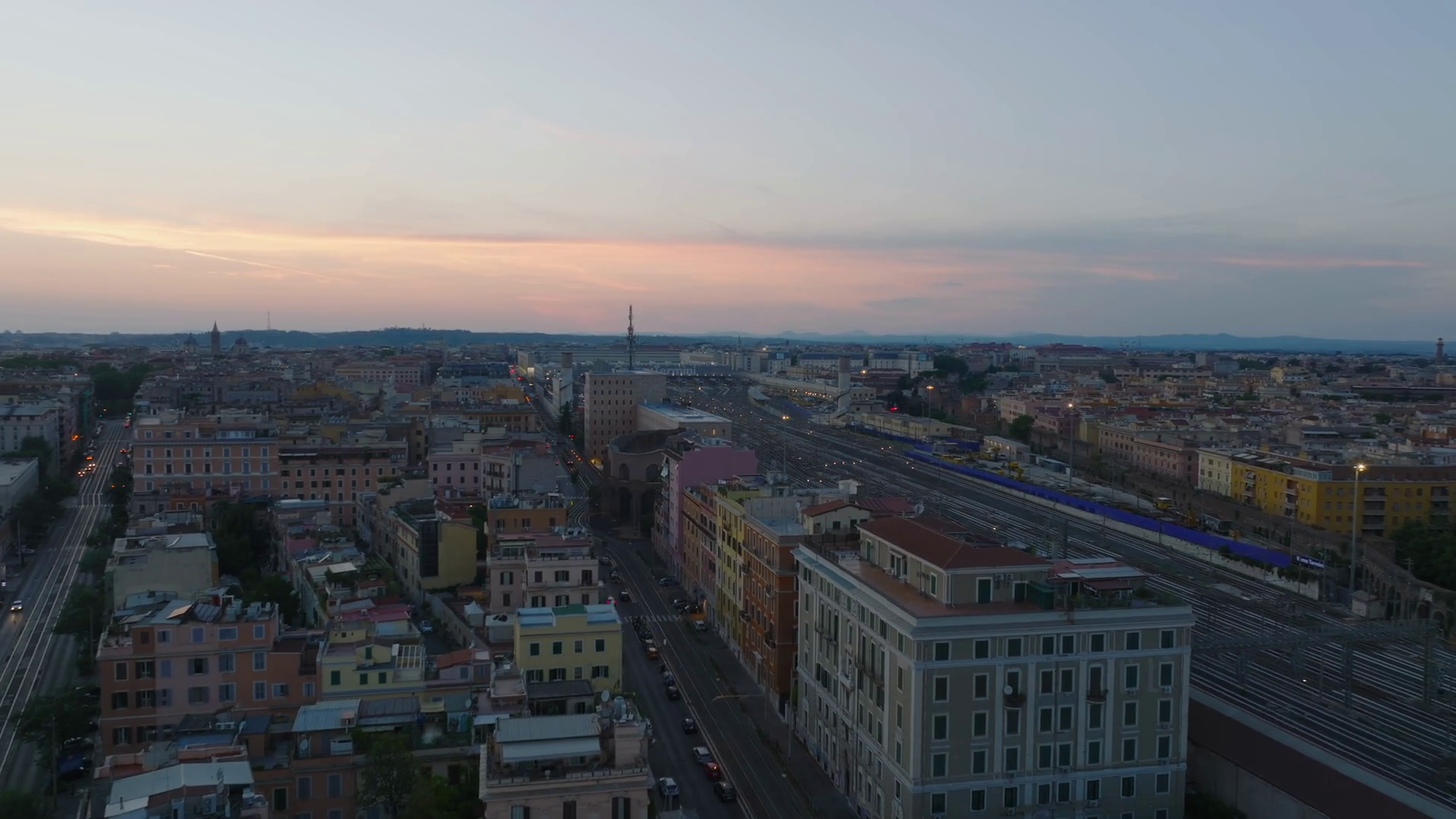 Forwards Fly Above Railway Tracks At Central Stock Footage SBV ...