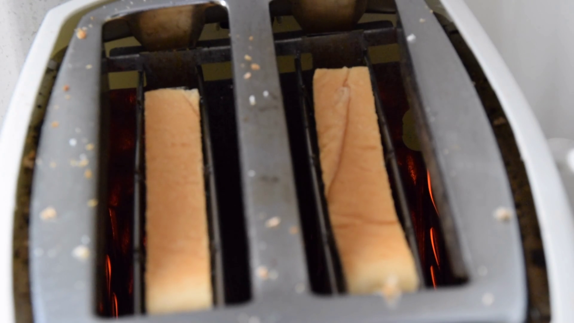 Toasting White Bread With Glowing Hot Iron - Stock Footage SBV ...