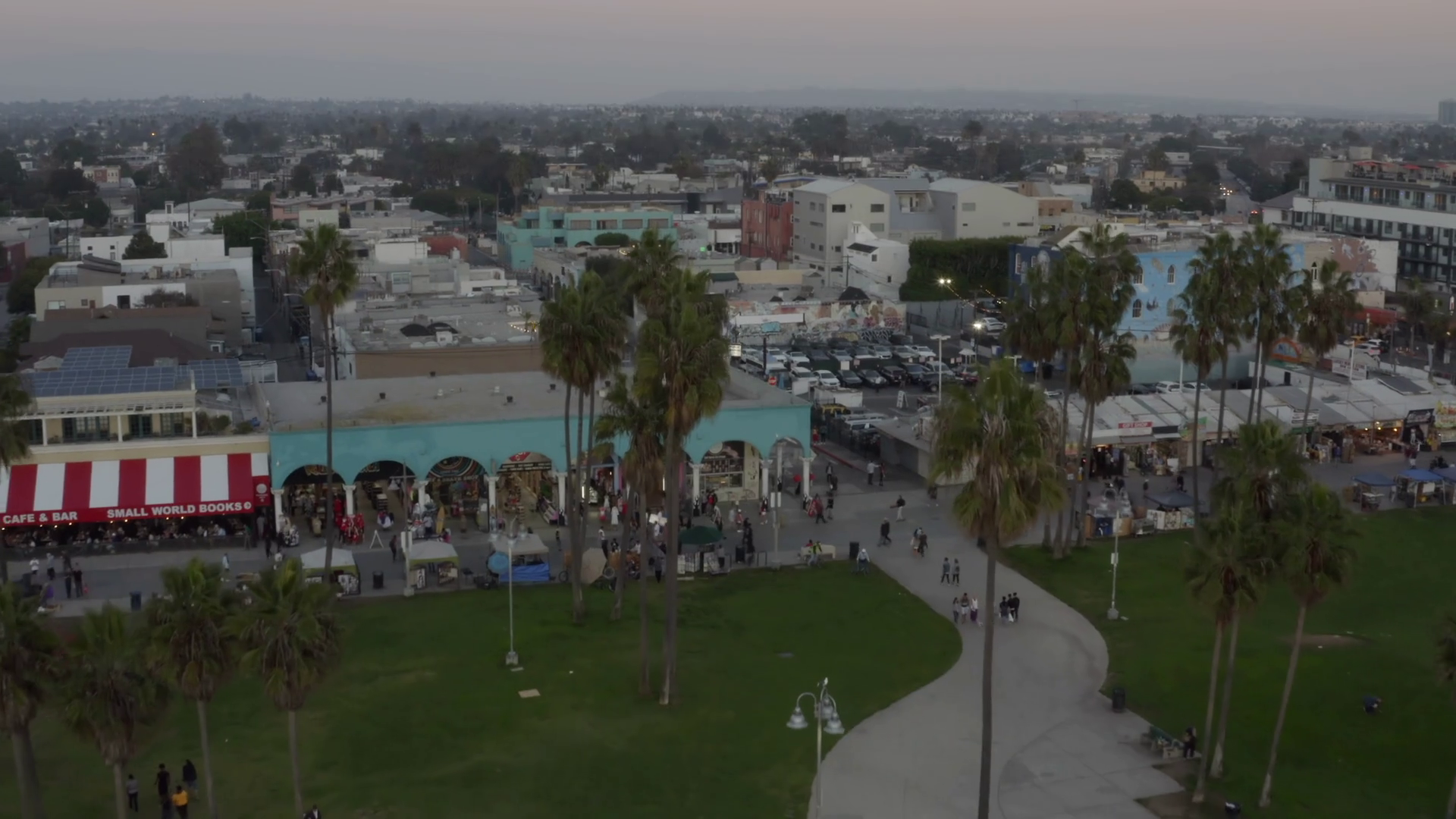 Aerial: Over Venice Beach Boardwalk With Stock Footage SBV-347535314 ...