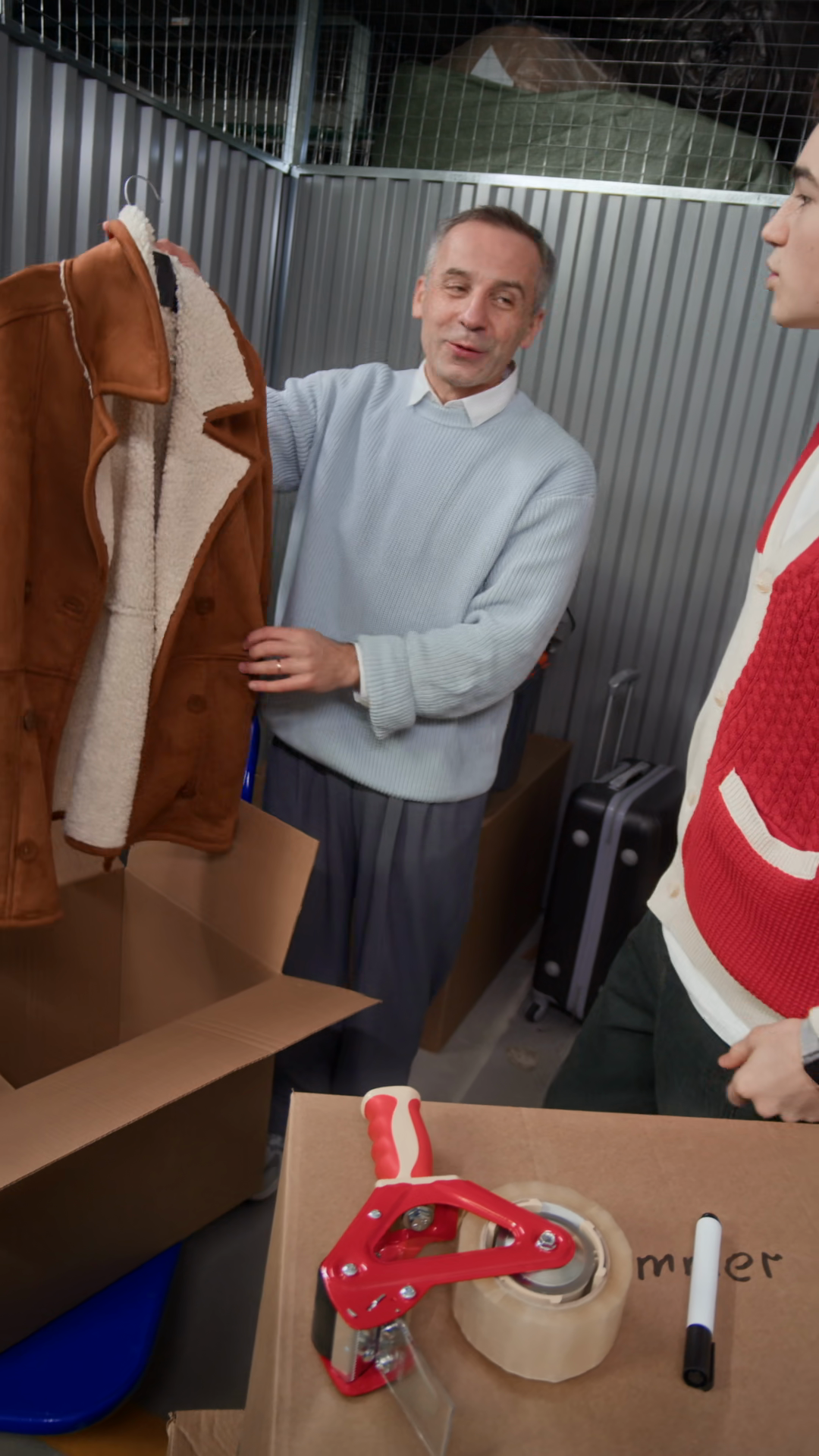 Vertical Shot Of Gen Z Boy Smiling Trying On Stock Footage SBV ...