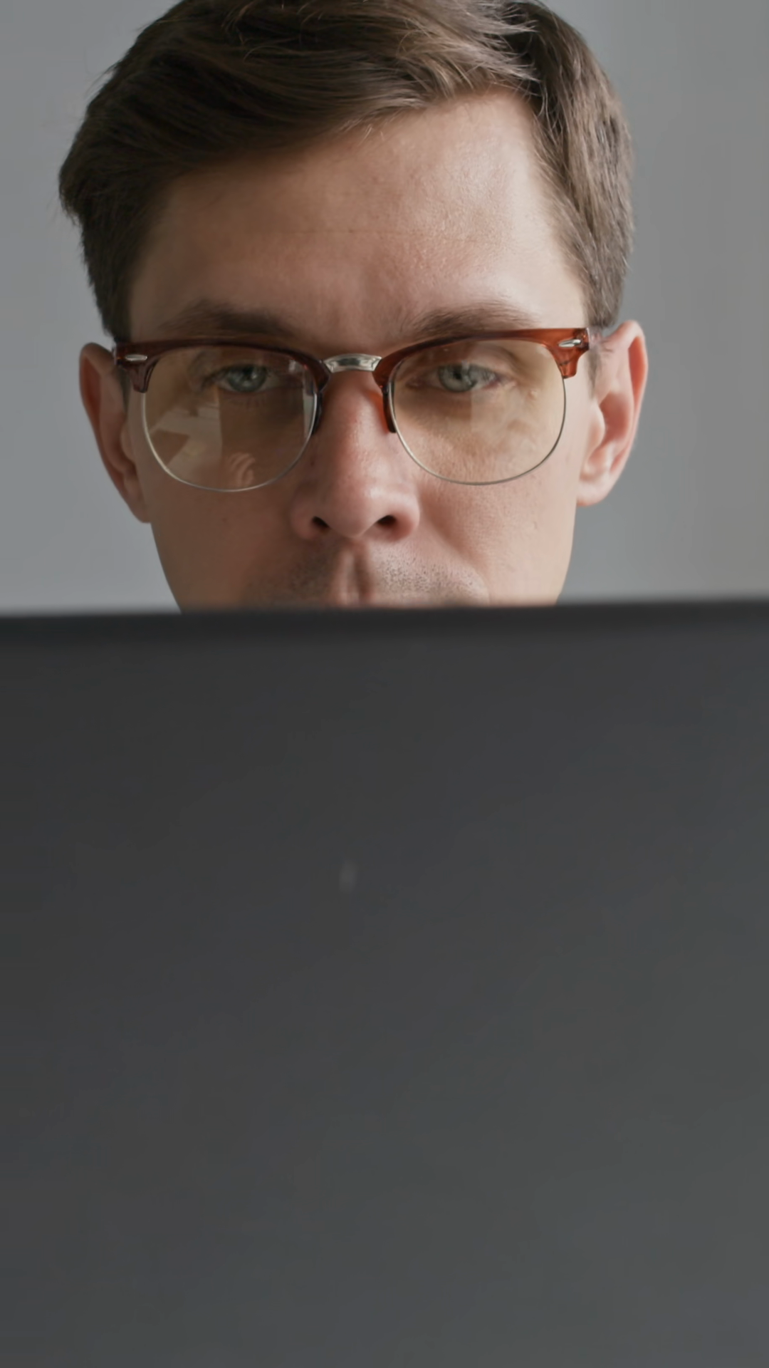 Vertical Shot Of Adult Male Employee Typing Stock Footage SBV-353740785 ...