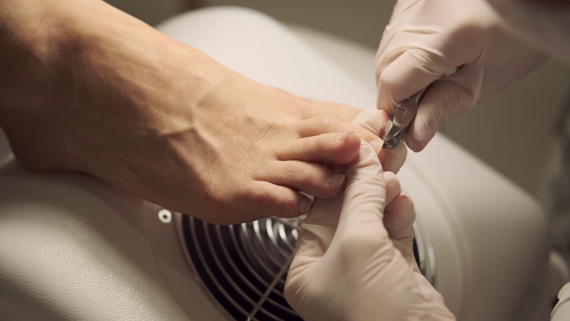 Pedicurist Cutting Cuticle On Foot Finger Stock Footage SBV-346790443 ...