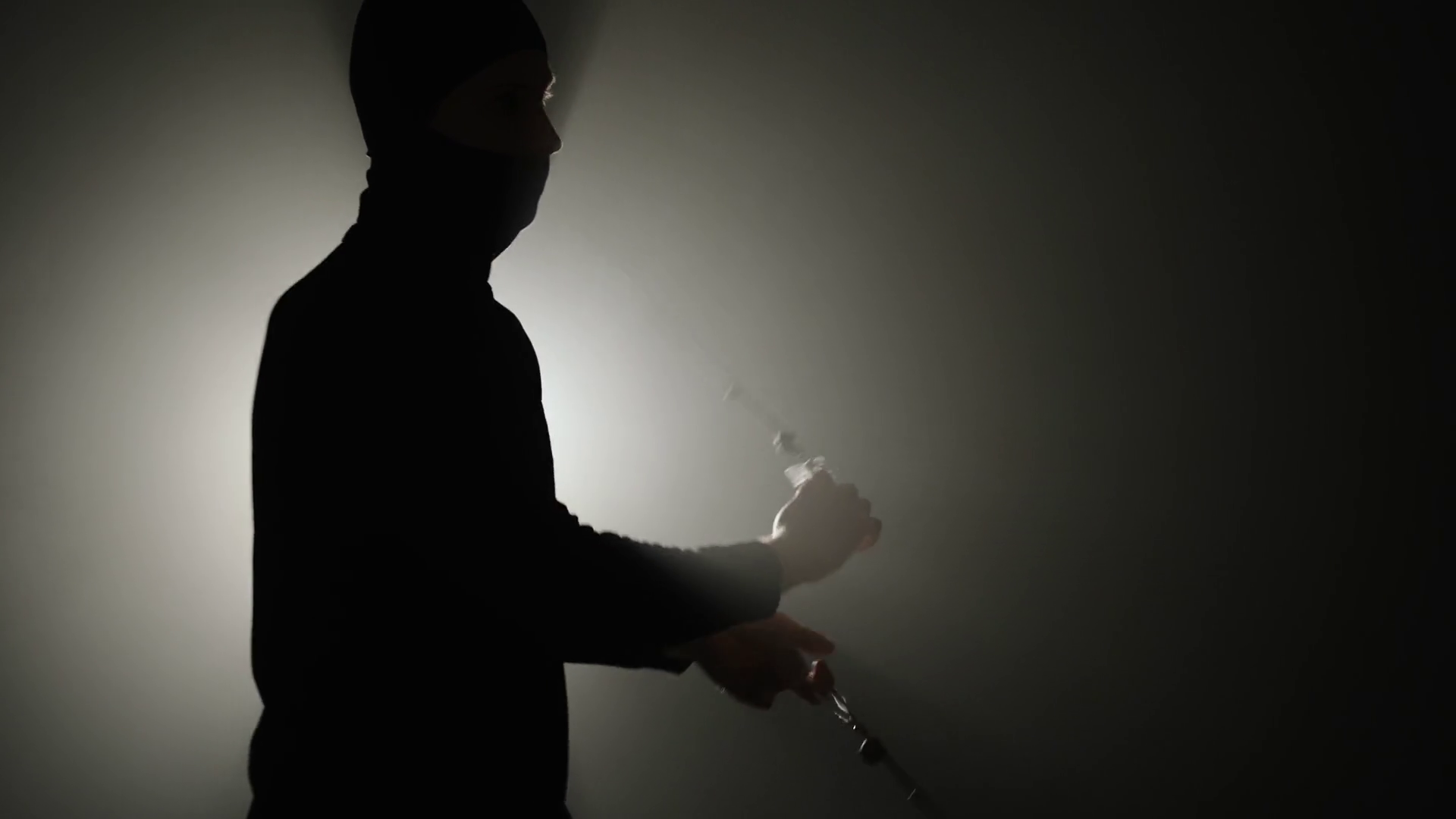 Young Man In Balaclava Mask Spinning Led Poi Stock Footage SBV ...