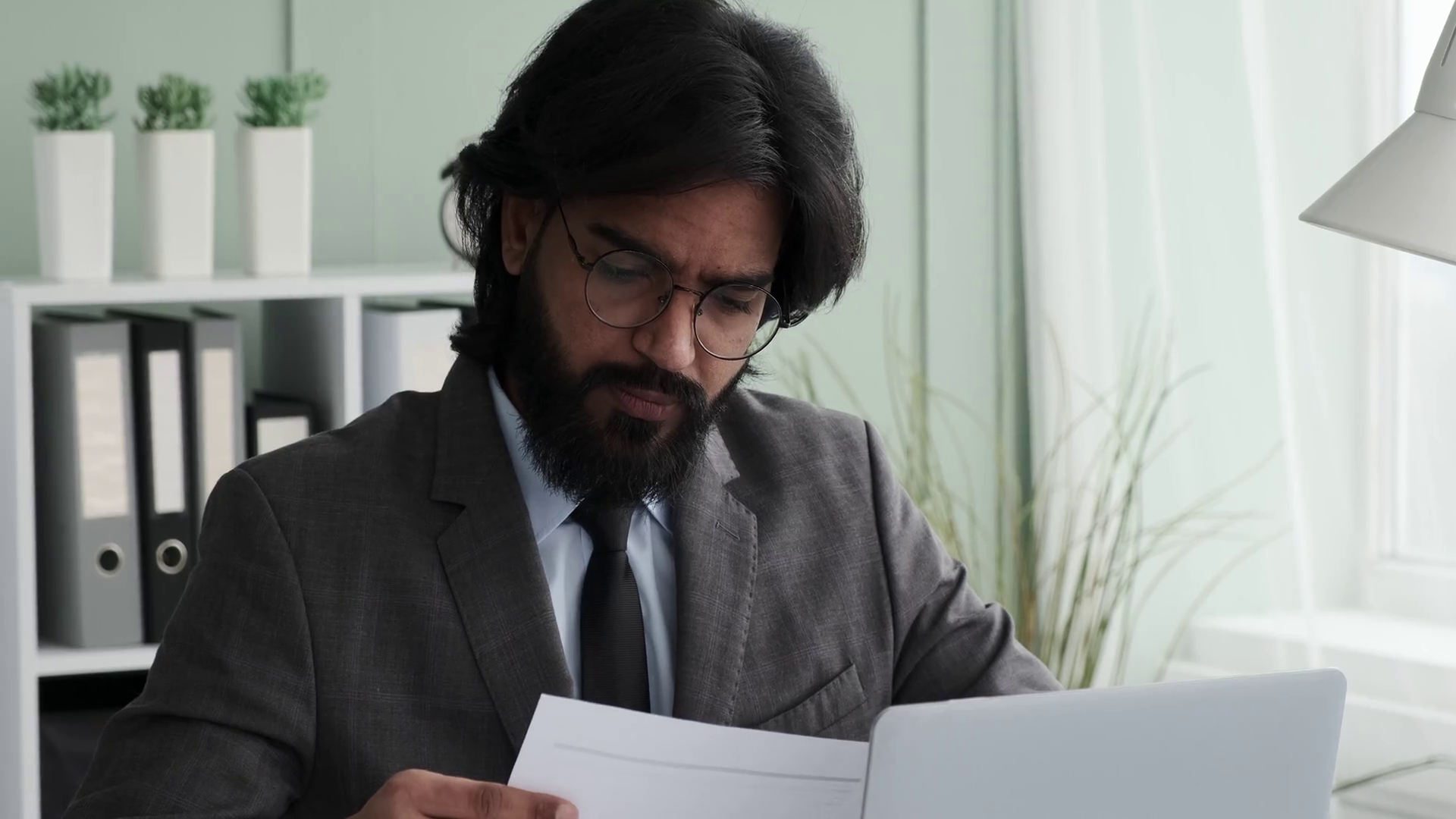 Indian Professional Working Diligently On Stock Footage SBV-347714474 ...