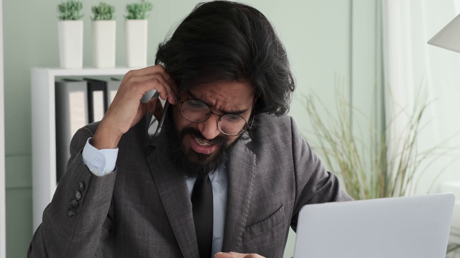 Frustrated Indian Businessman With Headache Stock Footage SBV-347781736 ...