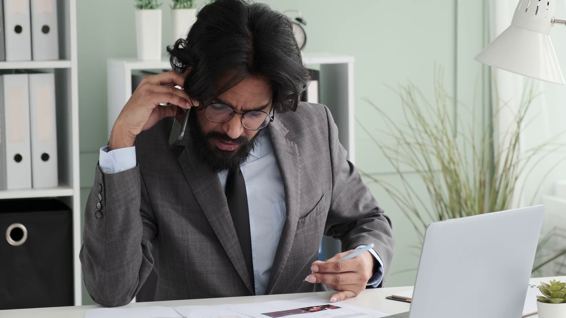 Angry Indian Businessman Shouting On Phone Stock Footage SBV-347769129 ...