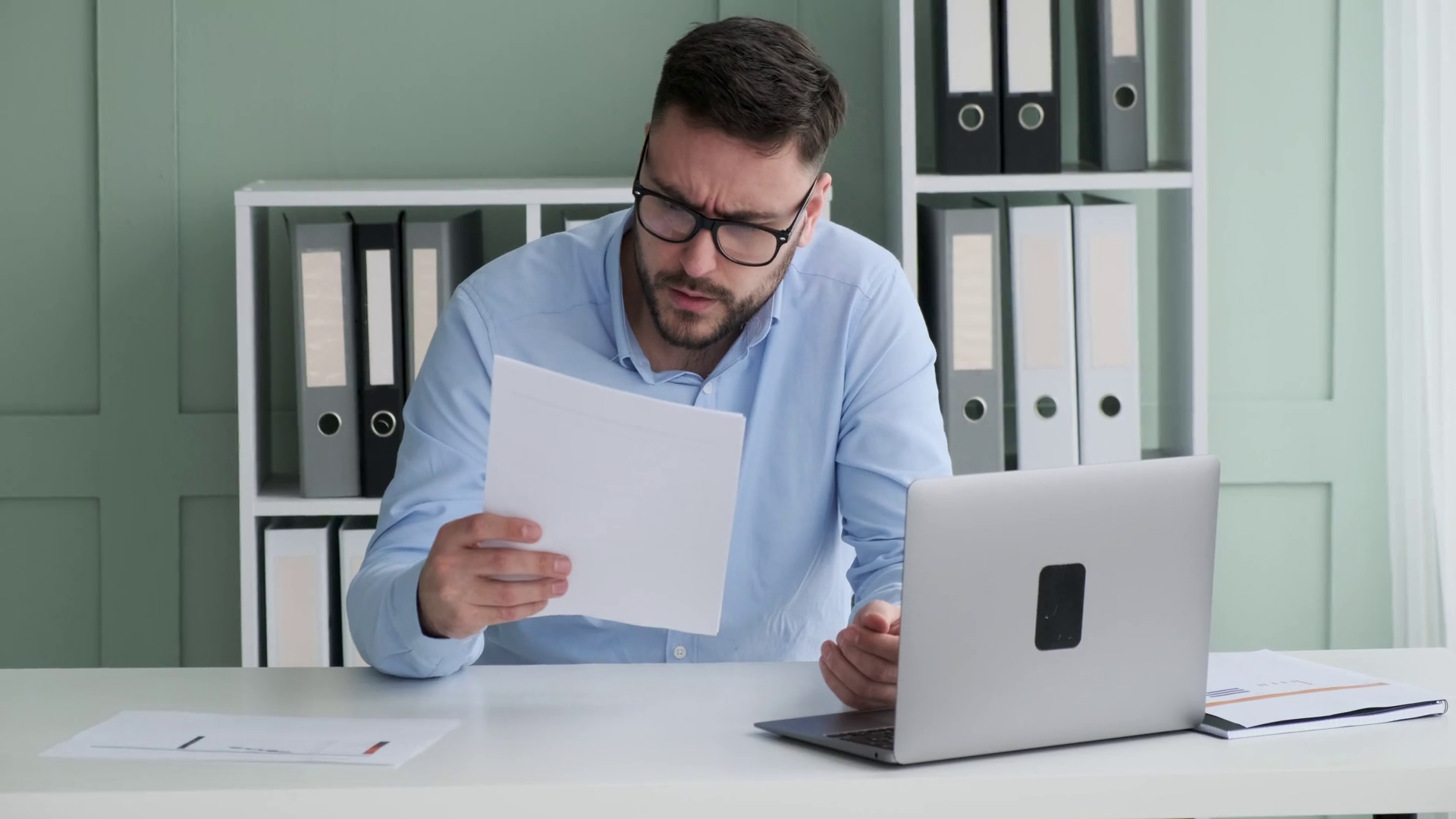 Caucasian Businessman Frustrated With Stock Footage SBV-347660896 ...