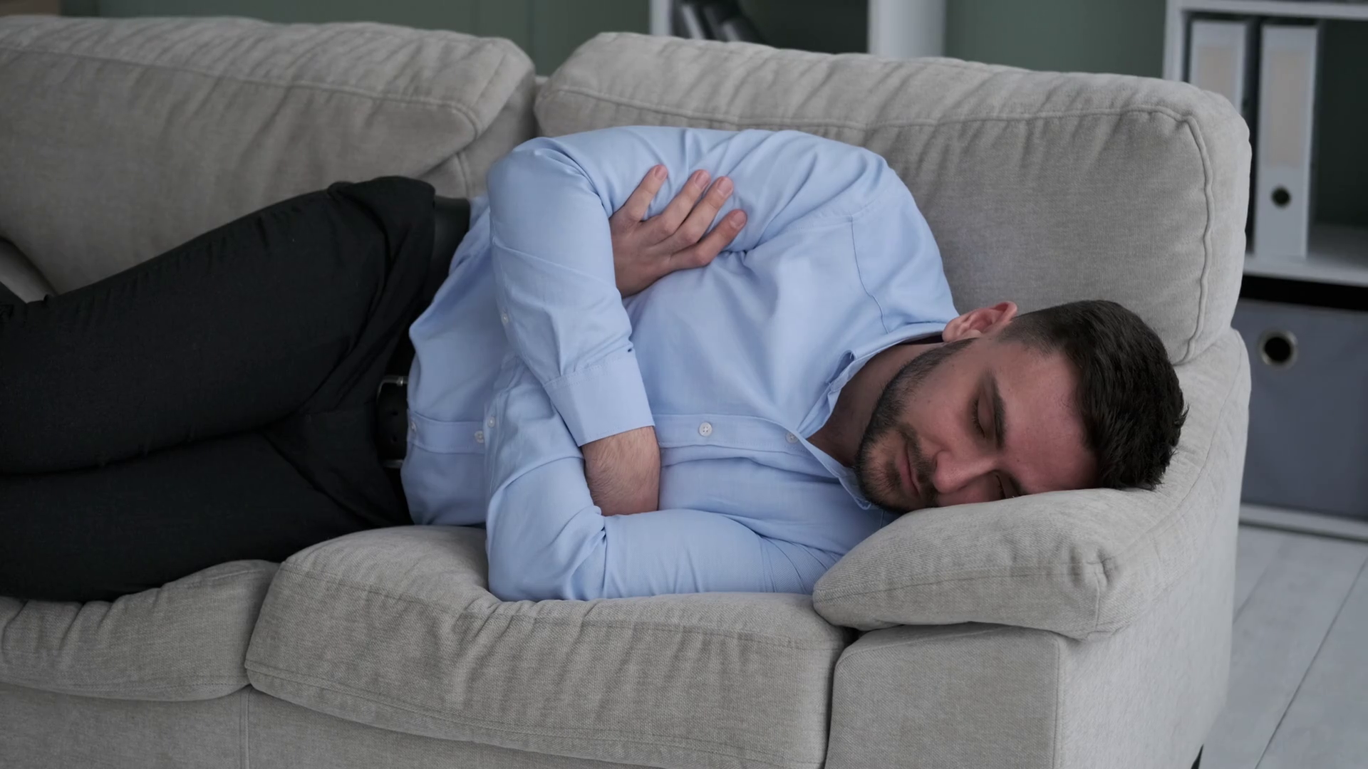 Relaxed Caucasian Office Worker Taking Nap Stock Footage SBV-347672951 ...