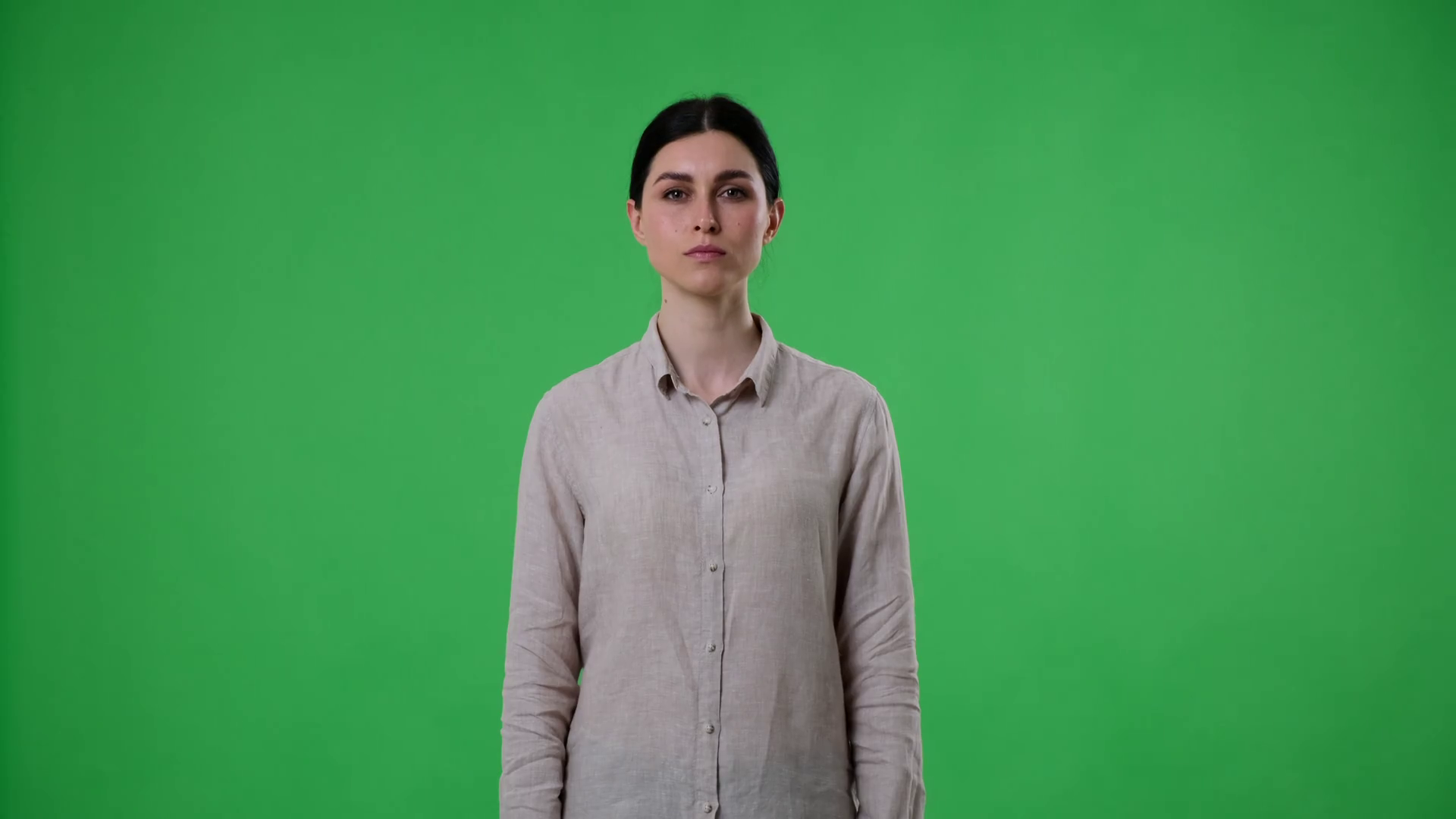 Unhappy Caucasian Woman On Green Screen Stock Footage SBV-347689428 ...