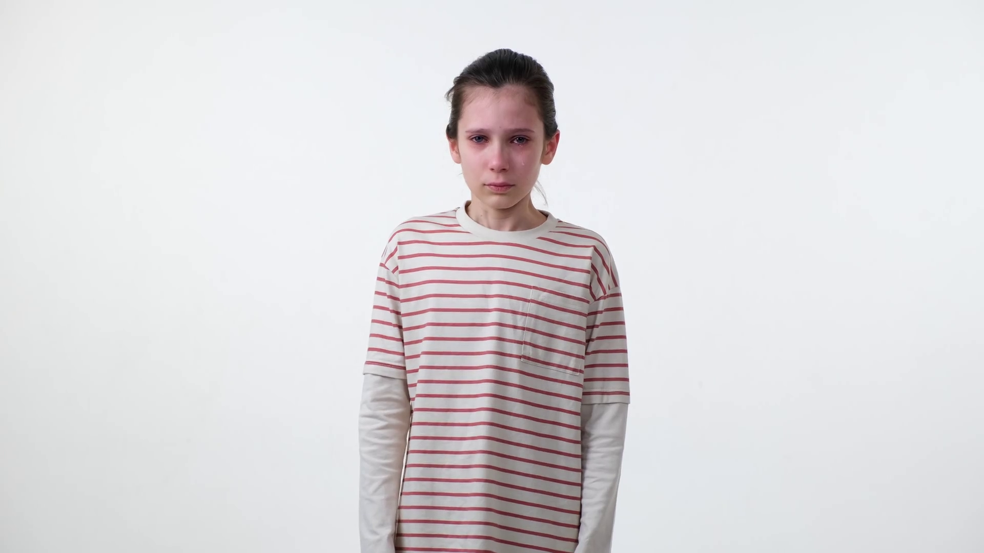 Sad Caucasian Boy Crying With Tears Stock Footage SBV-347689291 ...