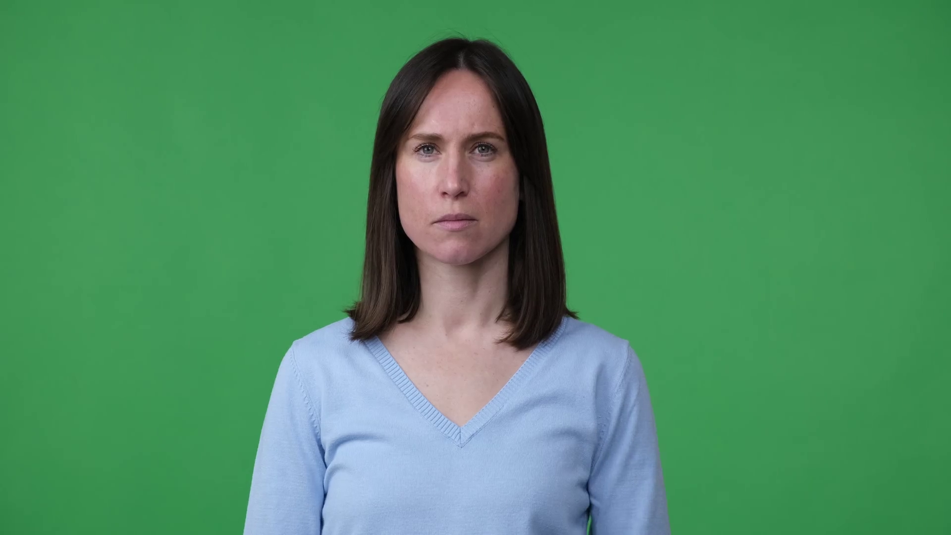 Caucasian Woman Say With Two Hands Stock Footage SBV-347660947 ...