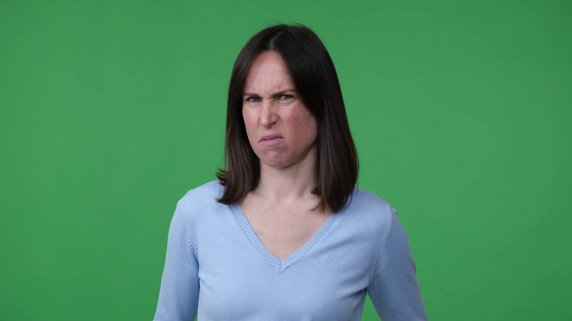 Woman Disgusted Reaction Over Green Stock Footage SBV-347689299 ...