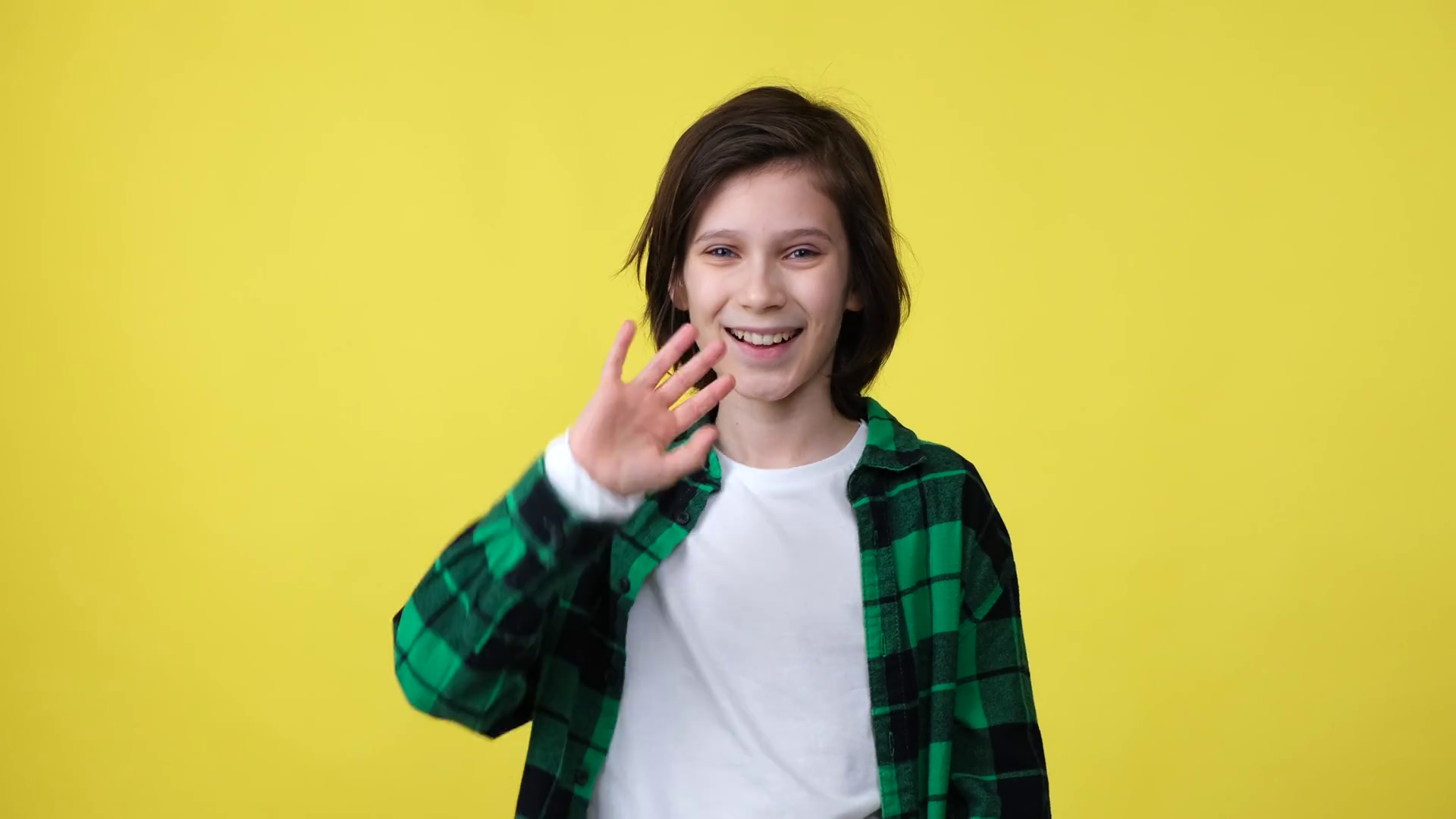 Cheerful Boy Greeting Waving Hand Stock Footage SBV-347714157 - Storyblocks