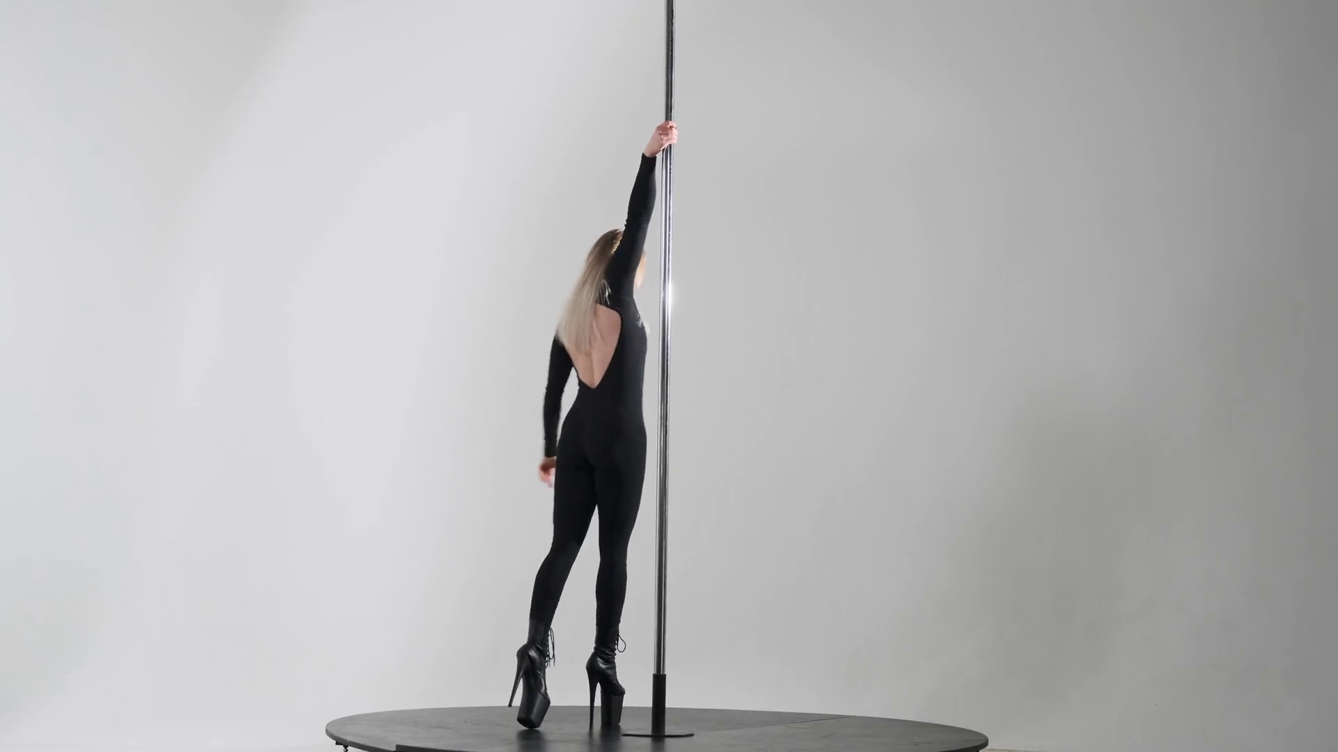 Energetic Pole Dance Performance Caucasian Stock Footage SBV-347781700 ...