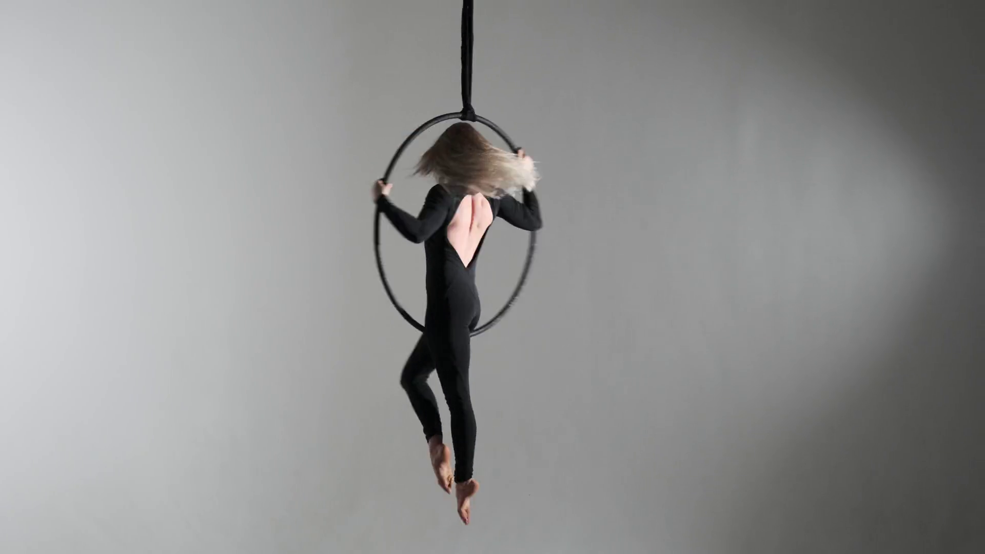 Thrilling Acrobatic Moves On Aerial Hoop Stock Footage SBV-347721275 ...