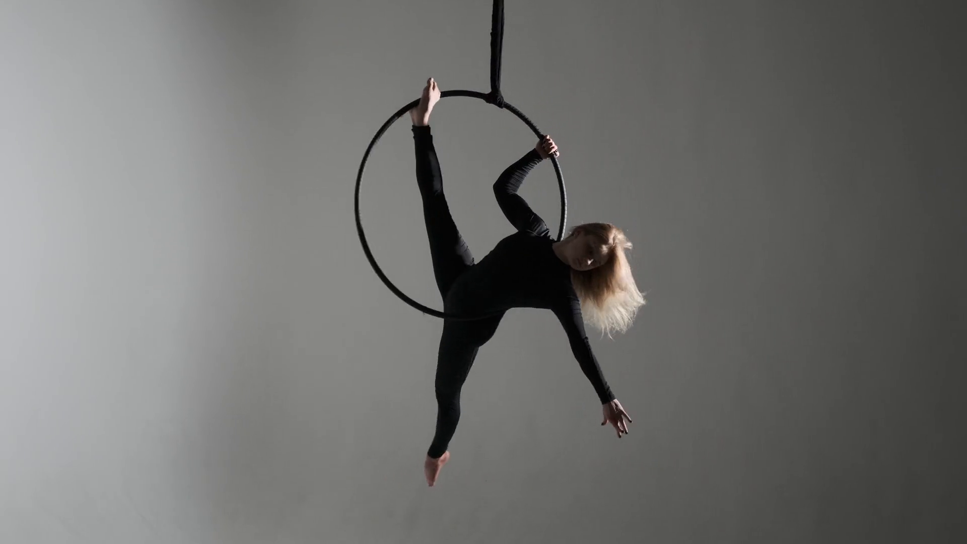 Skilled Caucasian Performer Aerial Dance On Stock Footage SBV-347714585 ...