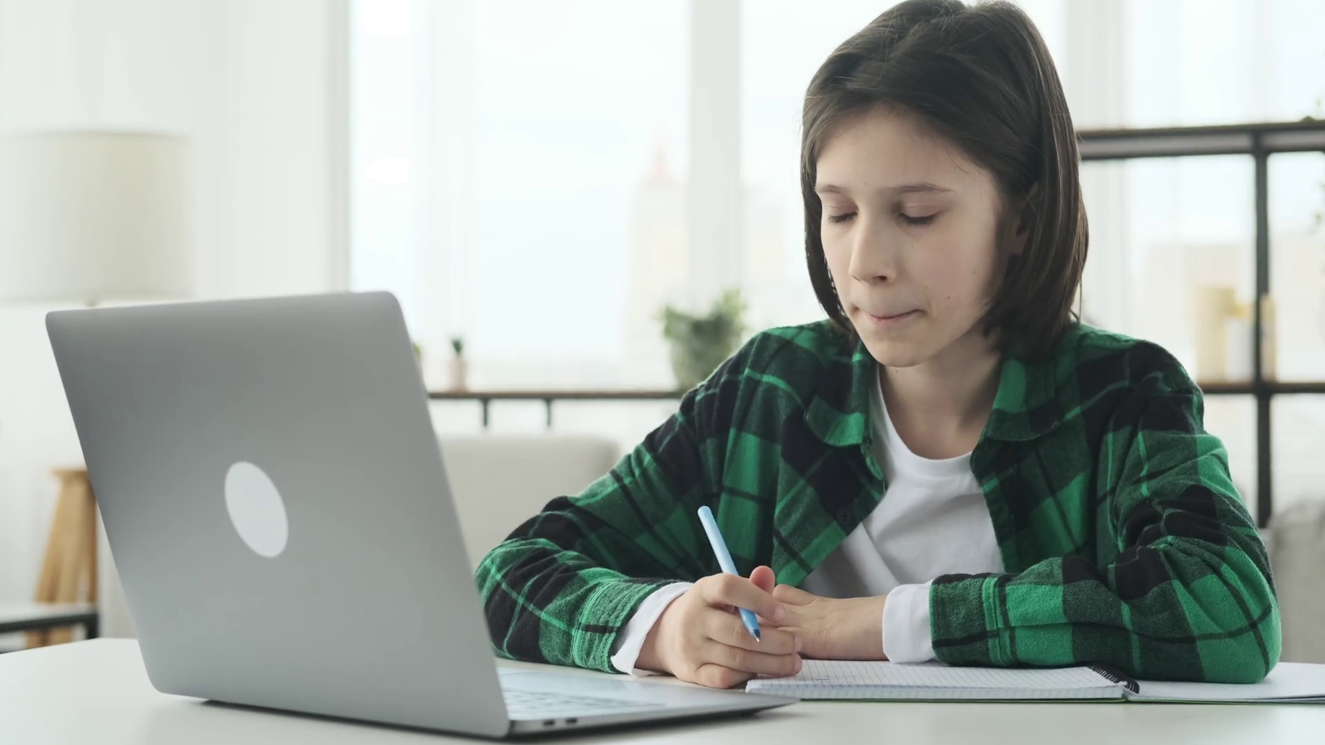 Young Schoolboy On Online Learning Session Stock Footage SBV-347786361 ...