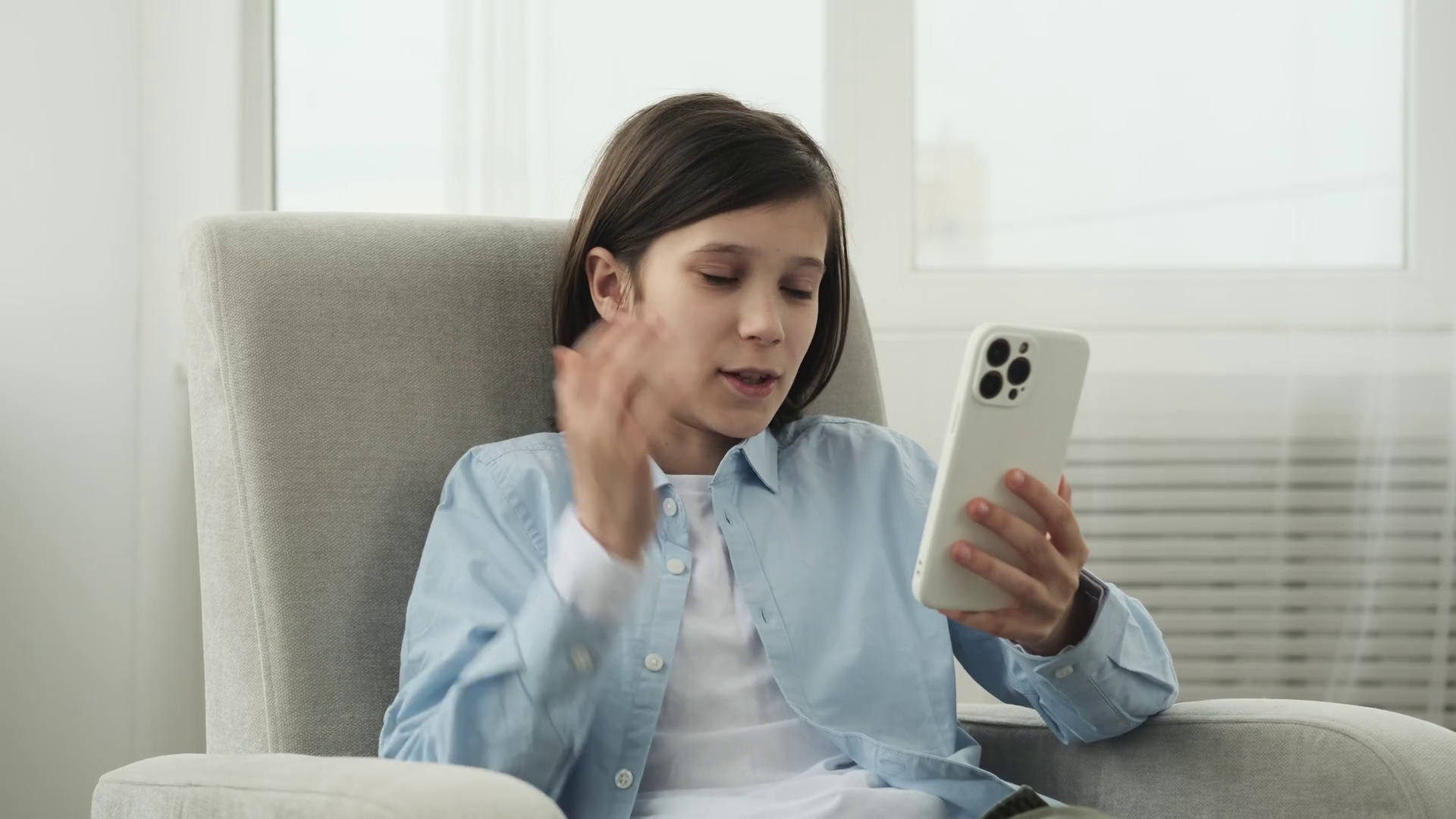 Caucasian Boy Engaging In Video Call In Stock Footage SBV-347768977 ...