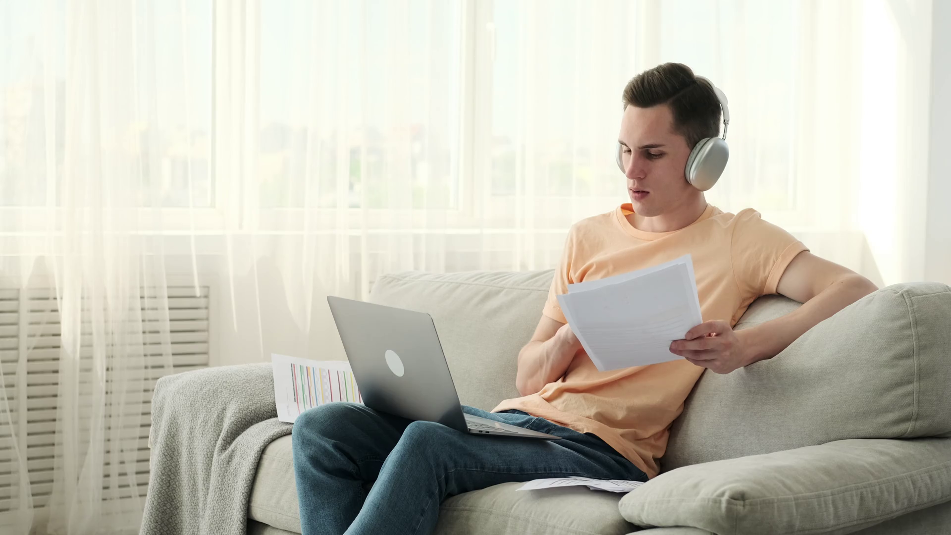 Caucasian Freelancer Making Work Video Call Stock Footage SBV-347769265 ...