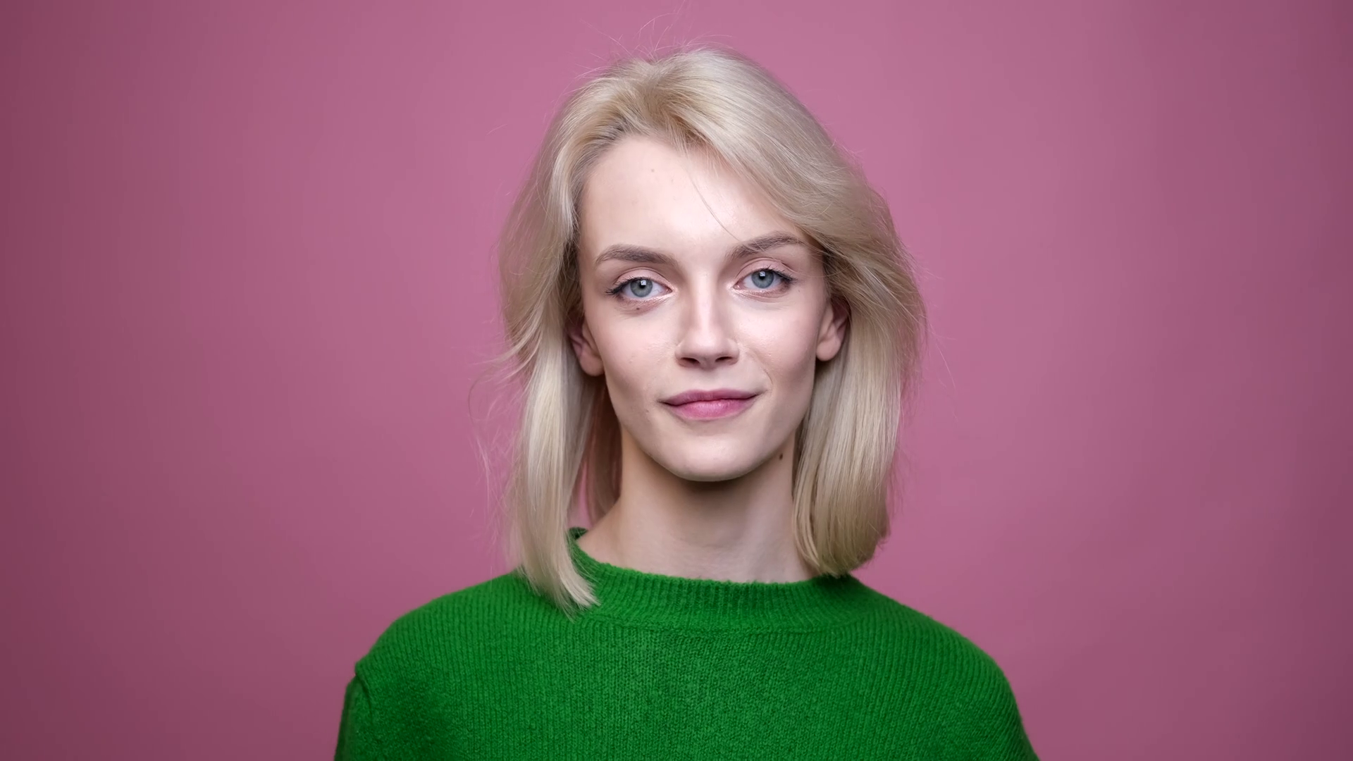 Caucasian Woman Waving Hello On Pink Stock Footage SBV-347793061 ...