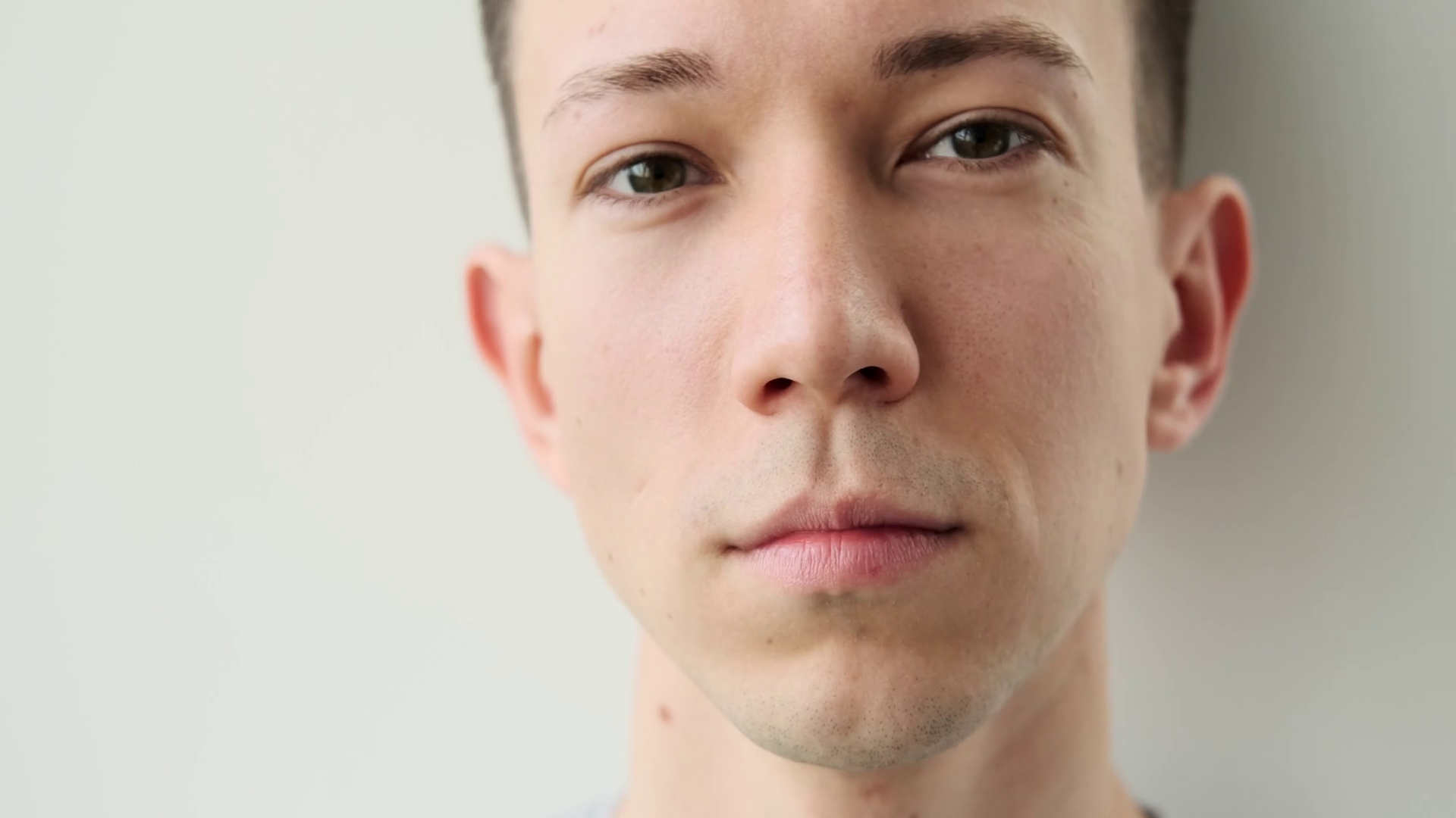 Pensive Caucasian Man Gazing Into Camera Stock Footage SBV-347805876 ...