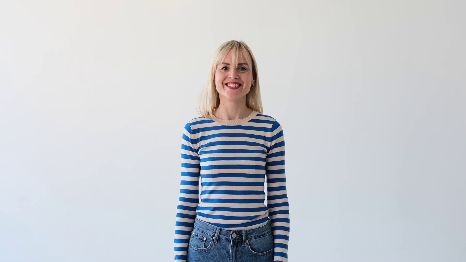 Friendly Woman Waving Hello On White Stock Footage SBV-347808261 ...