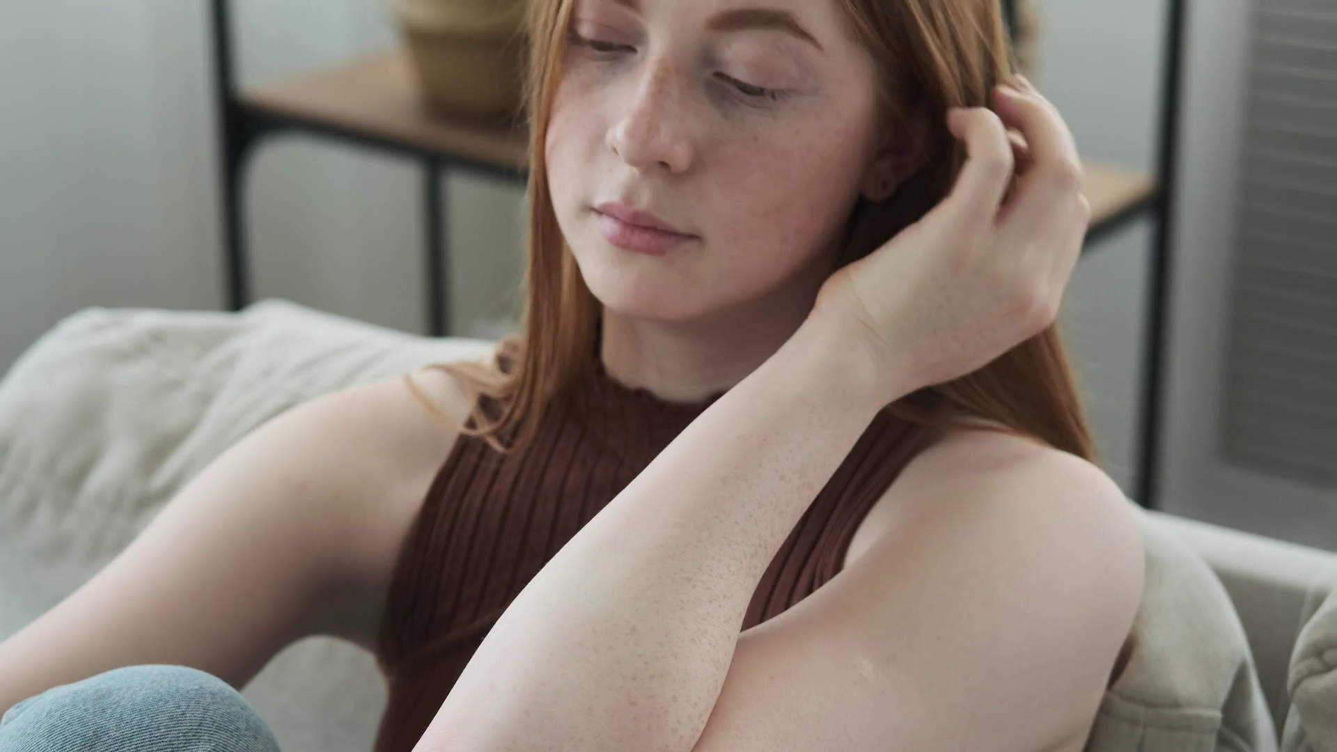 Portrait Of Disheartened Teenage Girl Stock Footage SBV-348501990 ...