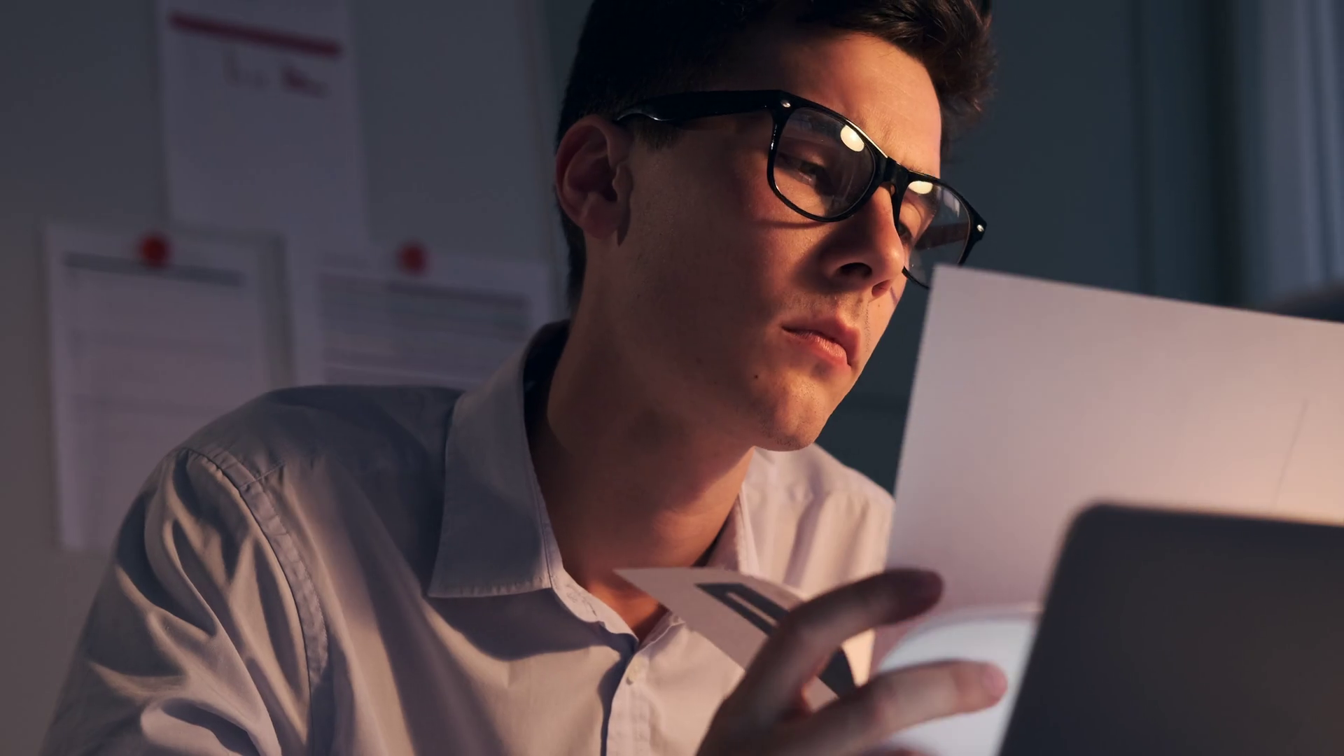 Stern Businessman Reviewing Documents In Stock Footage SBV-348472365 ...