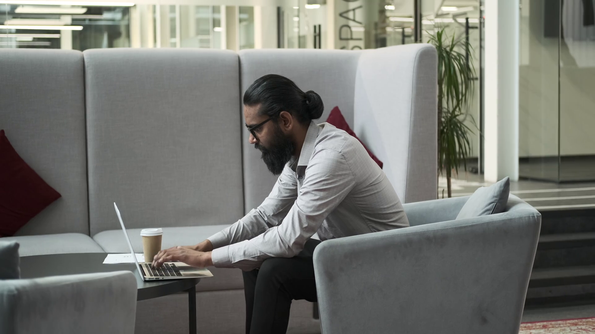 Pensive Indian Businessman Drinking Hot Stock Footage SBV-348472326 ...