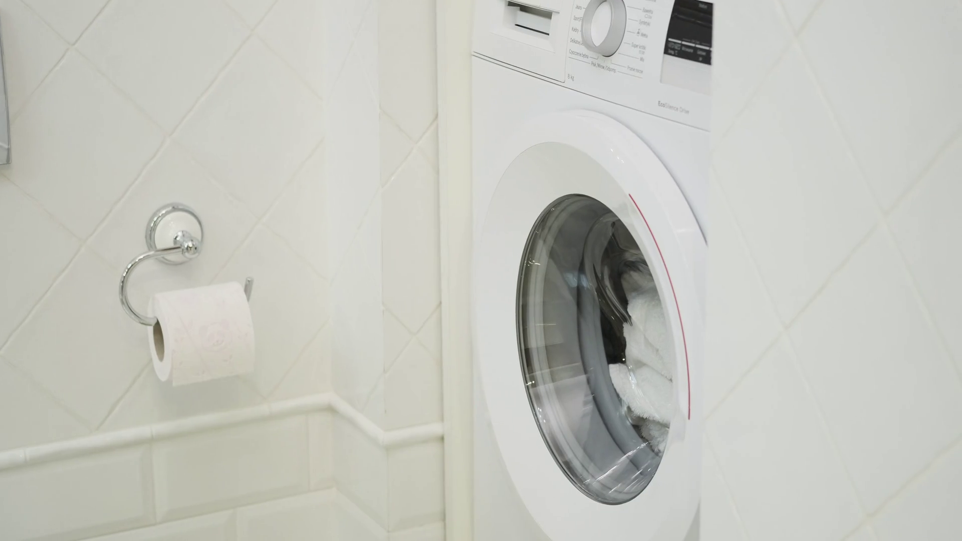 Woman Moving Clothes From Washer To Dryer Stock Footage SBV-348483129 ...