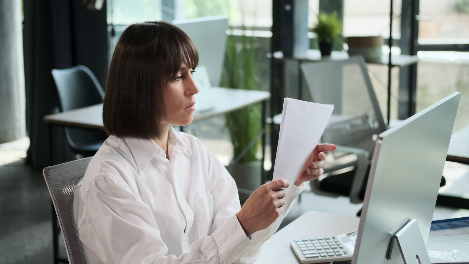 Office Worker Managing Paperwork With Stock Footage SBV-348555731 ...