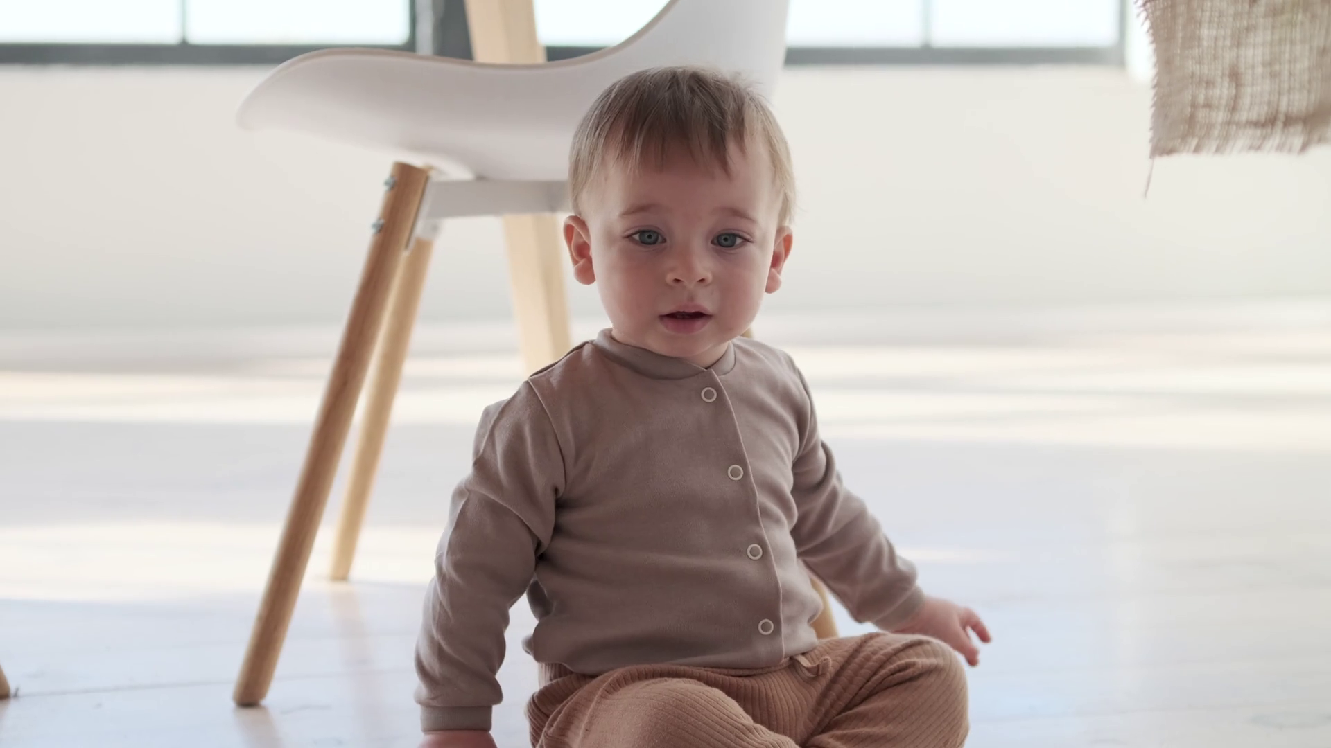 Smiling Toddler Sitting On Floor Reaching Stock Footage SBV-348683518 ...