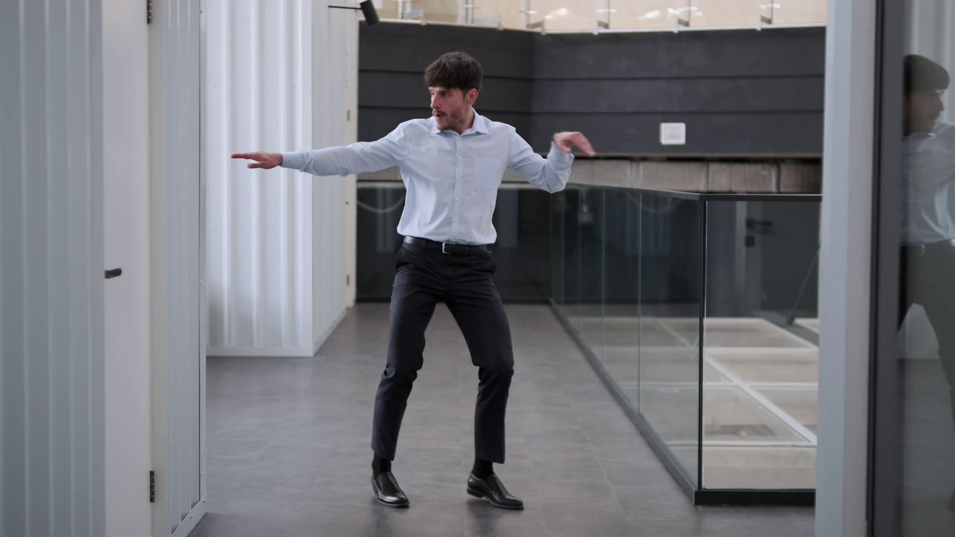 Happy Caucasian Man Dancing In Office Stock Footage SBV-348618937 ...