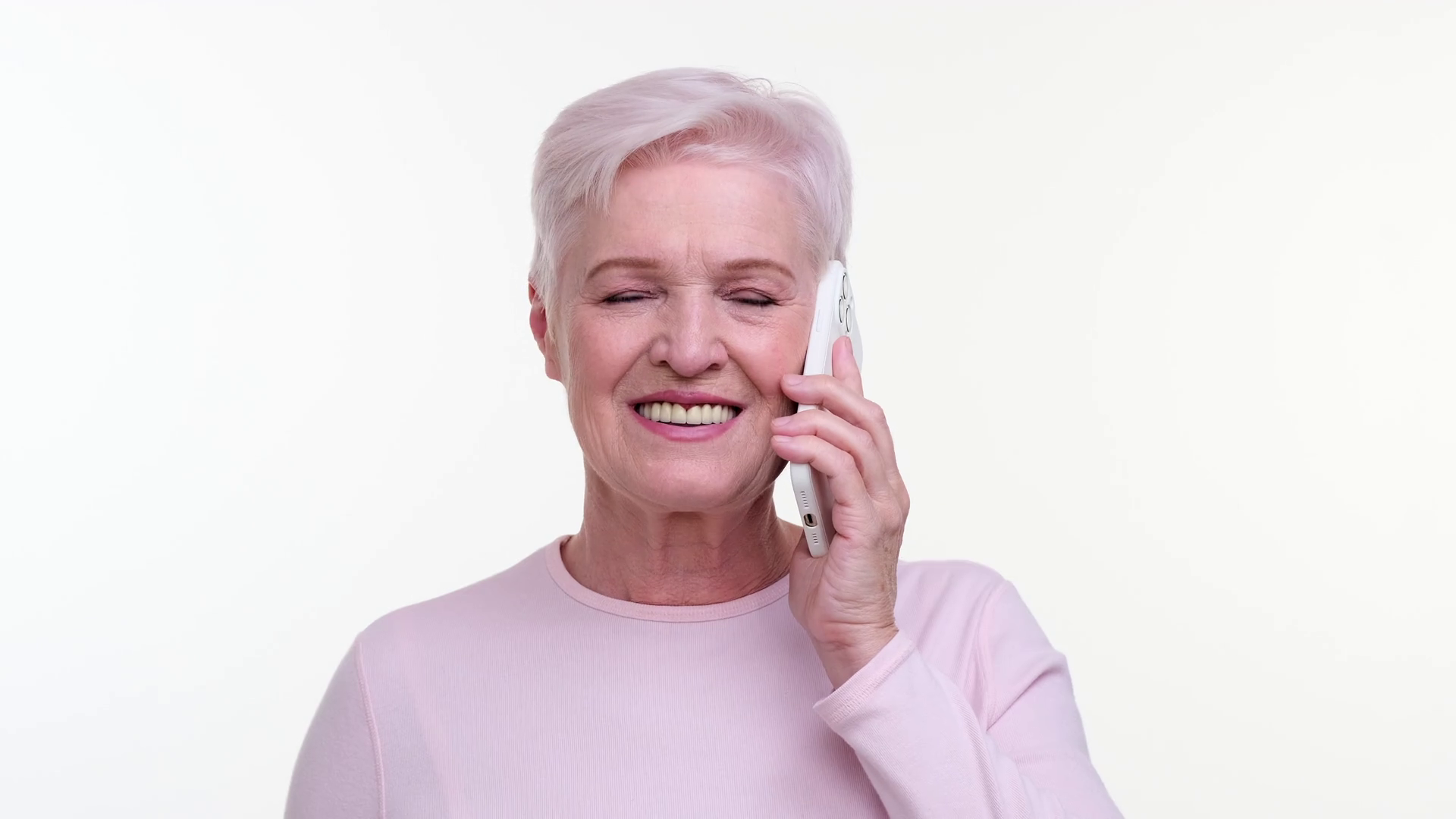 Woman Looking Into Camera Talking On Phone Stock Footage SBV-348619025 ...