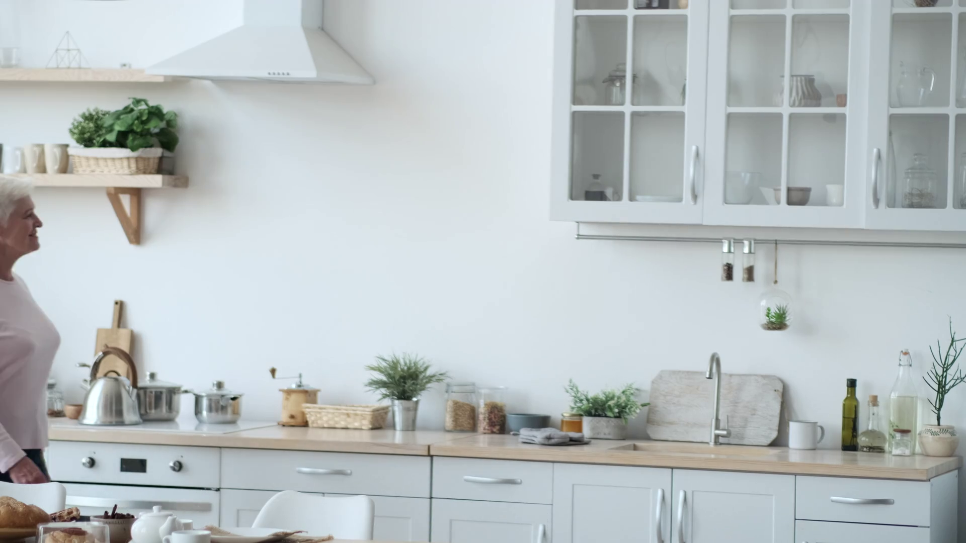 Elderly Woman Setting Table In Kitchen Stock Footage SBV-348619723 ...