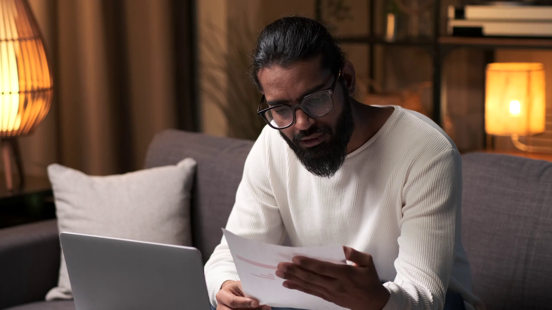 Focused Accountant Working With Papers In Stock Footage SBV-348808222 ...