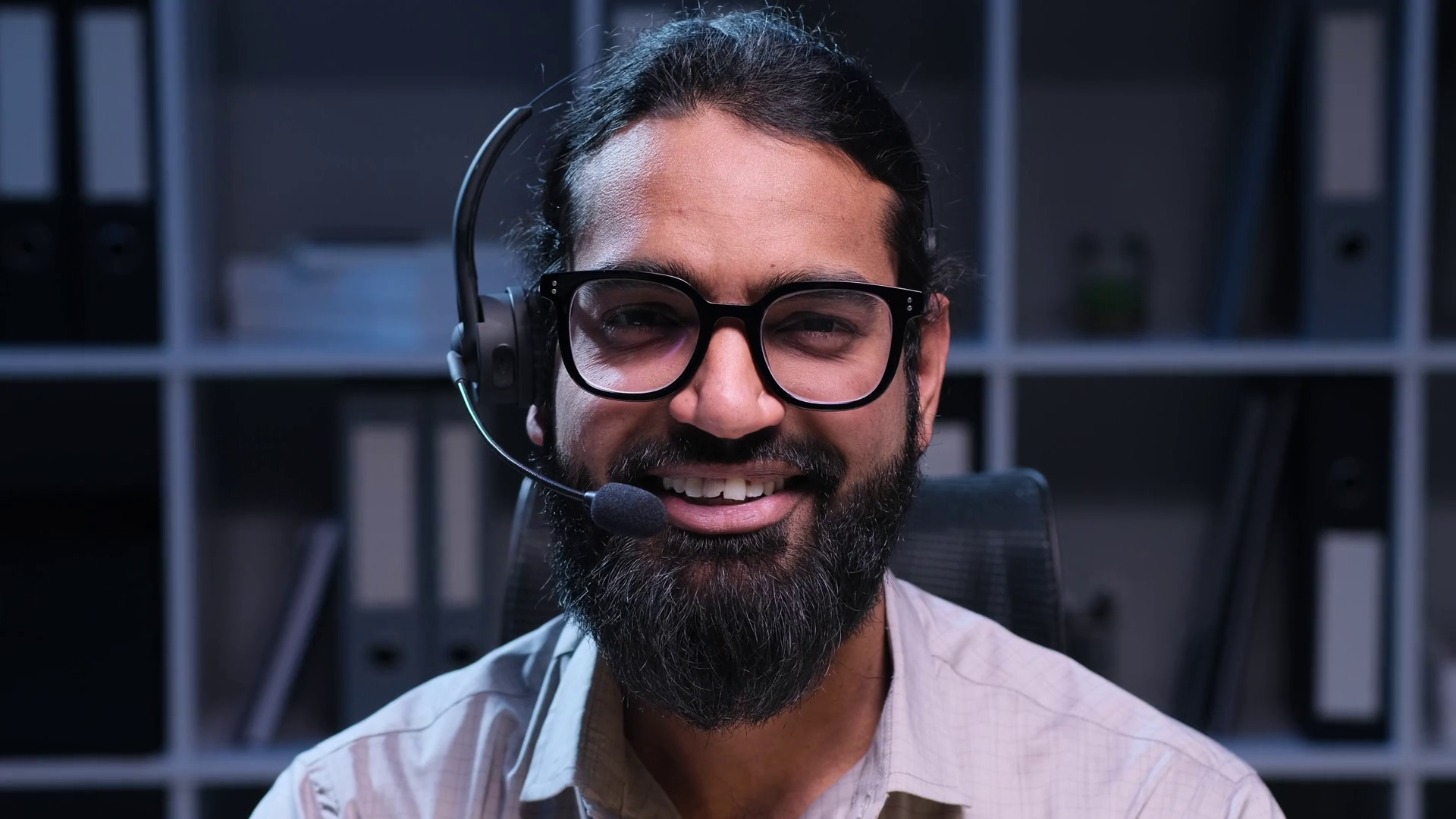 Portrait Of Smiling Indian Call Center Stock Footage SBV-348775974 ...