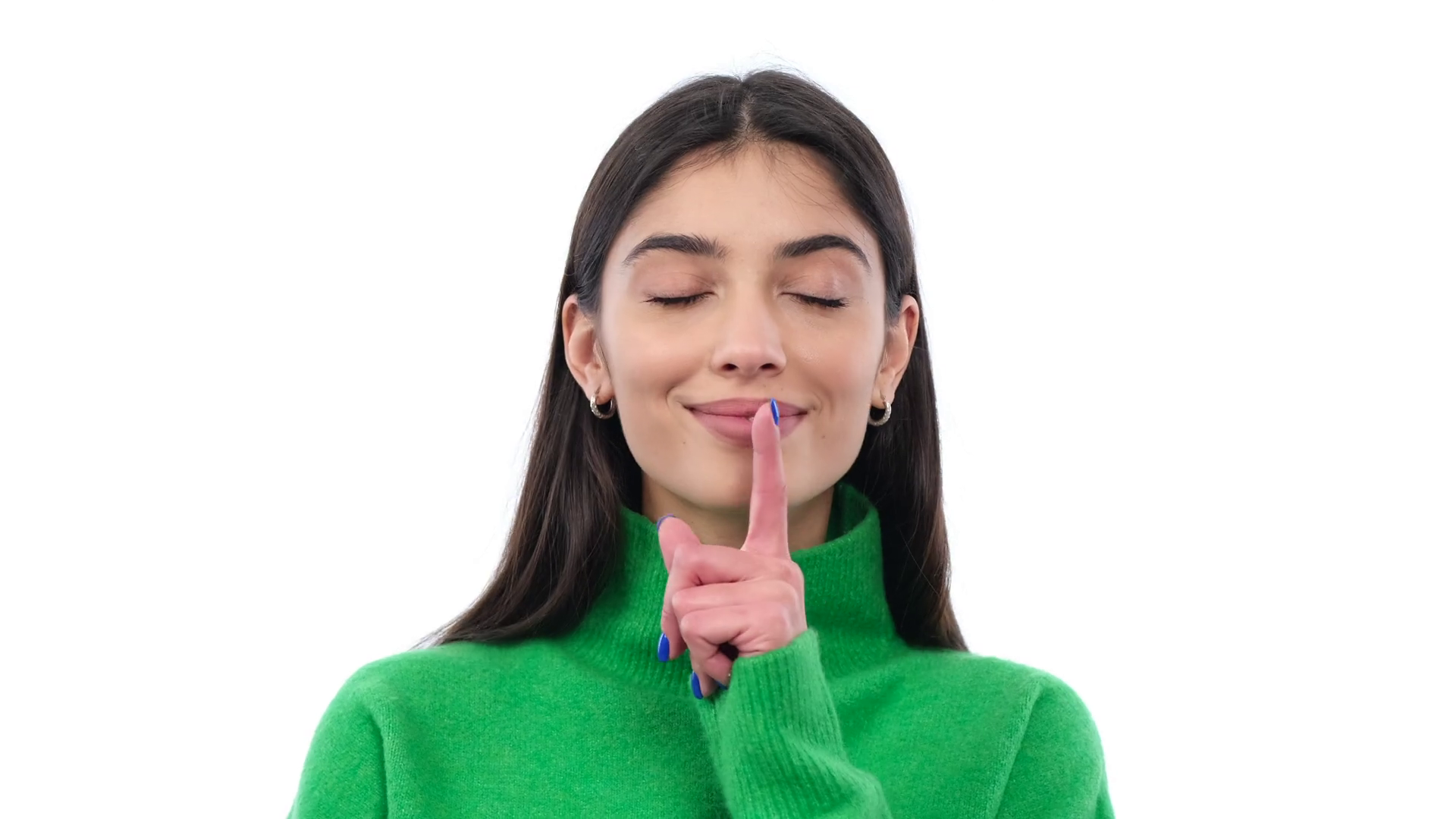 Playful Woman Making Shush Gesture On White Stock Footage SBV-348769346 ...