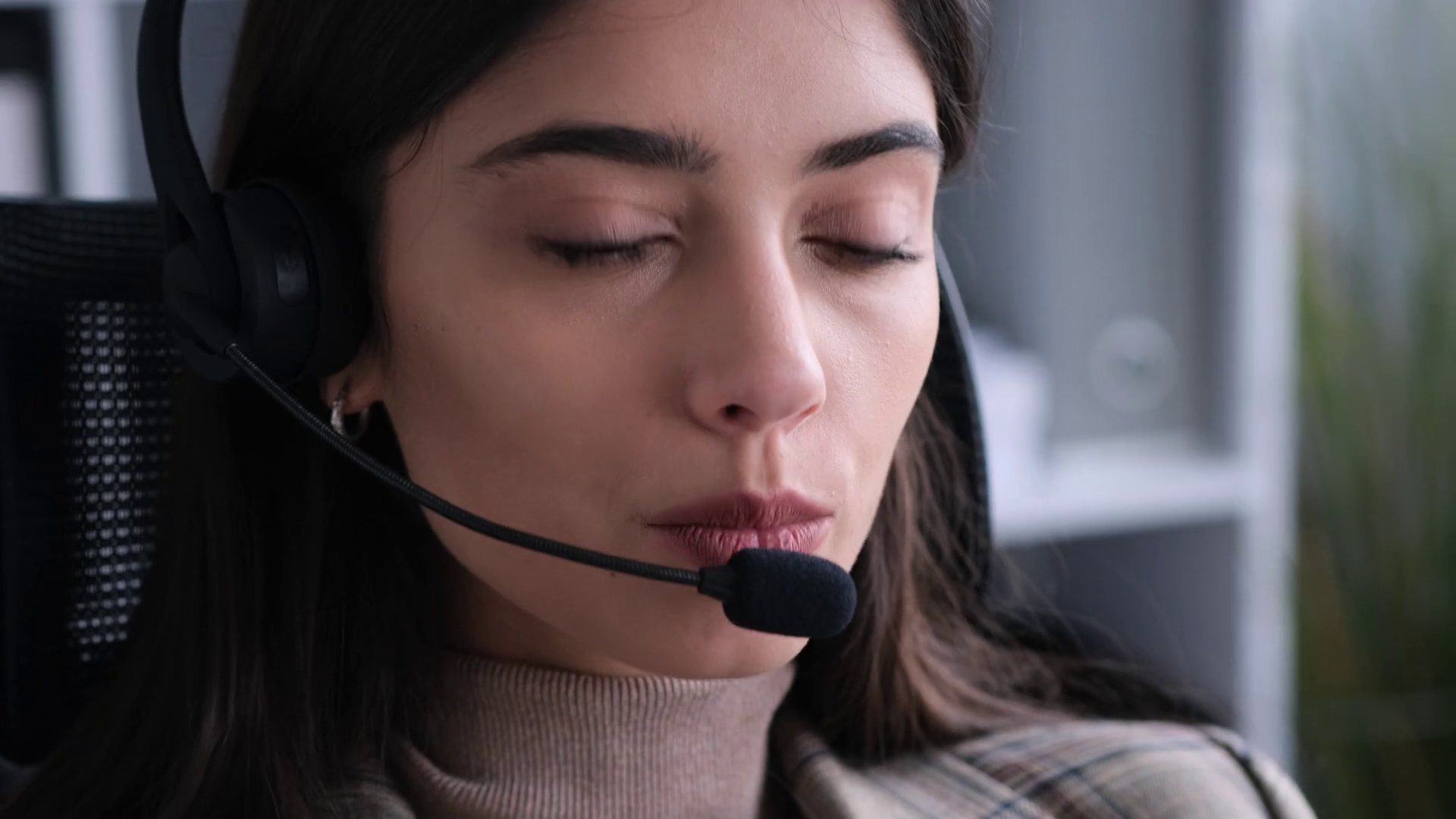 Portrait Of Customer Service Employee Talking Stock Footage SBV ...